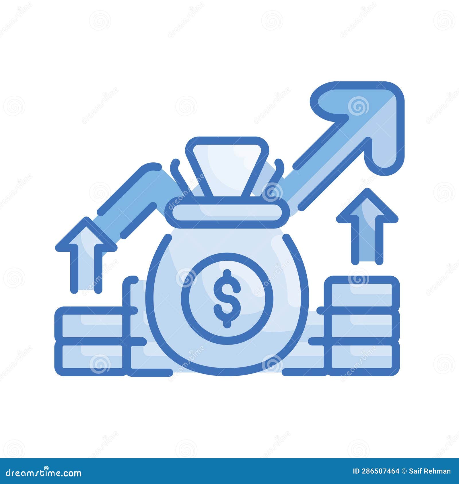 Funds Raising Vector Blue Series Icon Style Illustration. EPS 10 File ...
