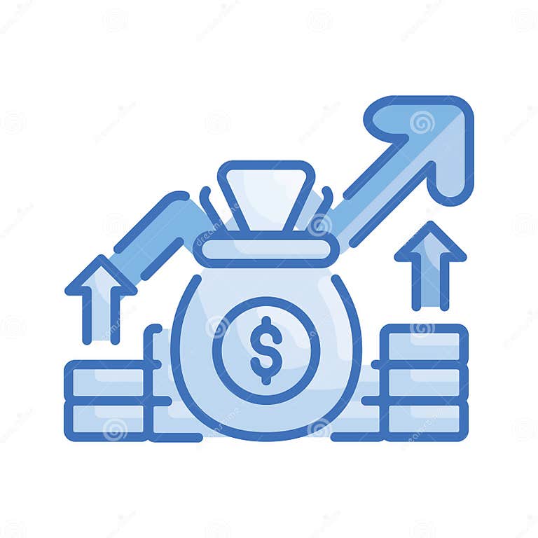 Funds Raising Vector Blue Series Icon Style Illustration. EPS 10 File ...