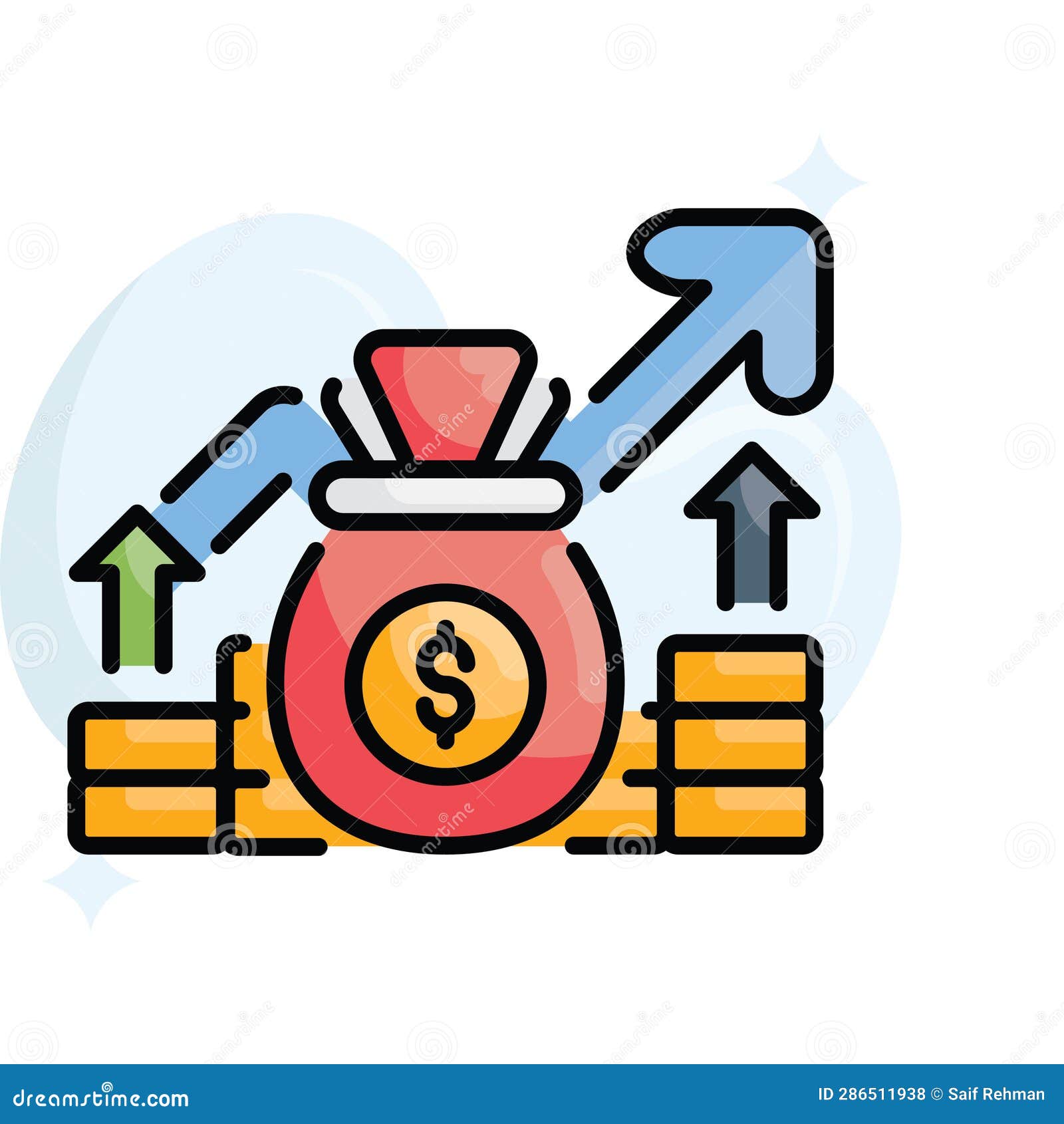Funds Raising Vector Filled Outline Icon Style Illustration. EPS 10 ...