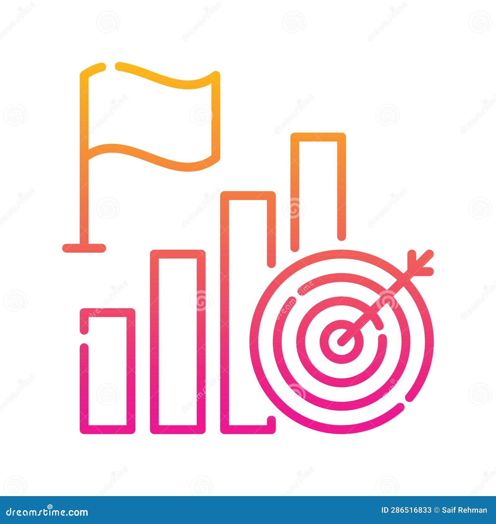 Goals Vector Gradient Icon Style Illustration. EPS 10 File Stock Vector ...