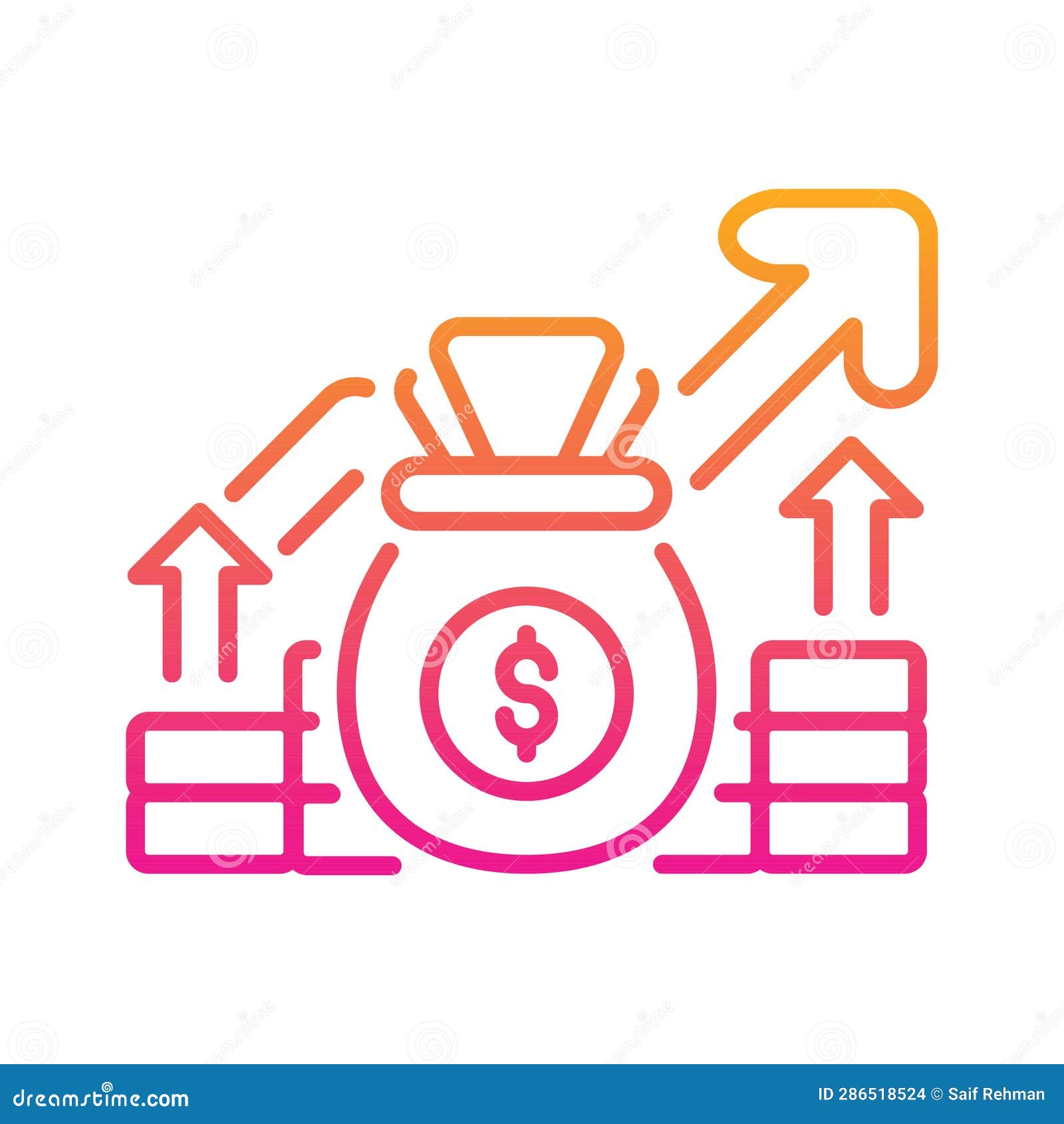Funds Raising Vector Gradient Icon Style Illustration. EPS 10 File ...