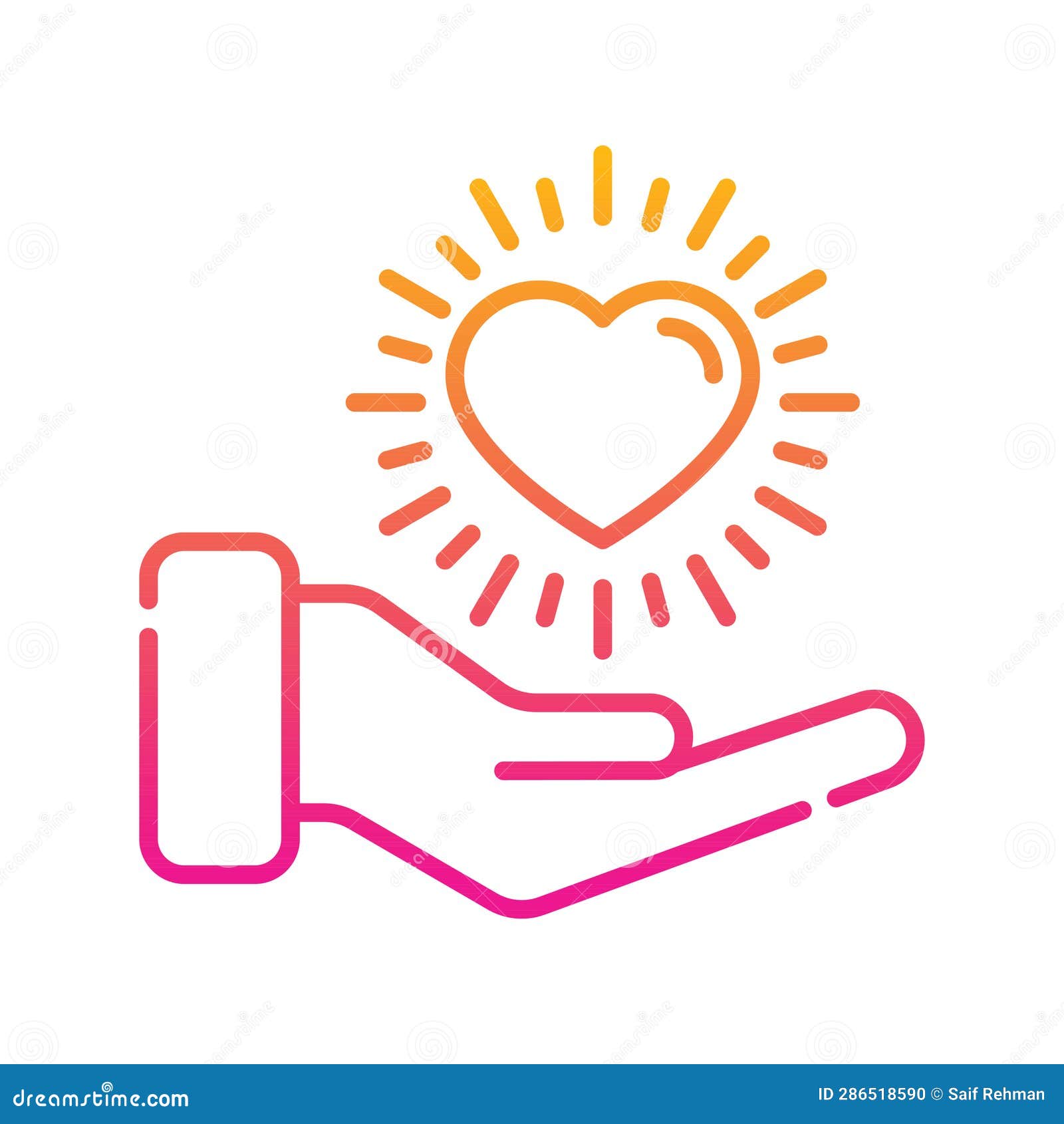 Love and Care Vector Gradient Icon Style Illustration. EPS 10 File ...