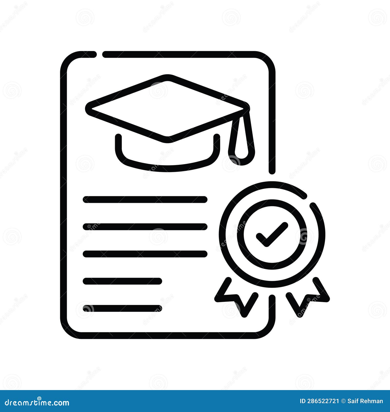 Qualification Vector Outline Icon Style Illustration. EPS 10 File Stock ...