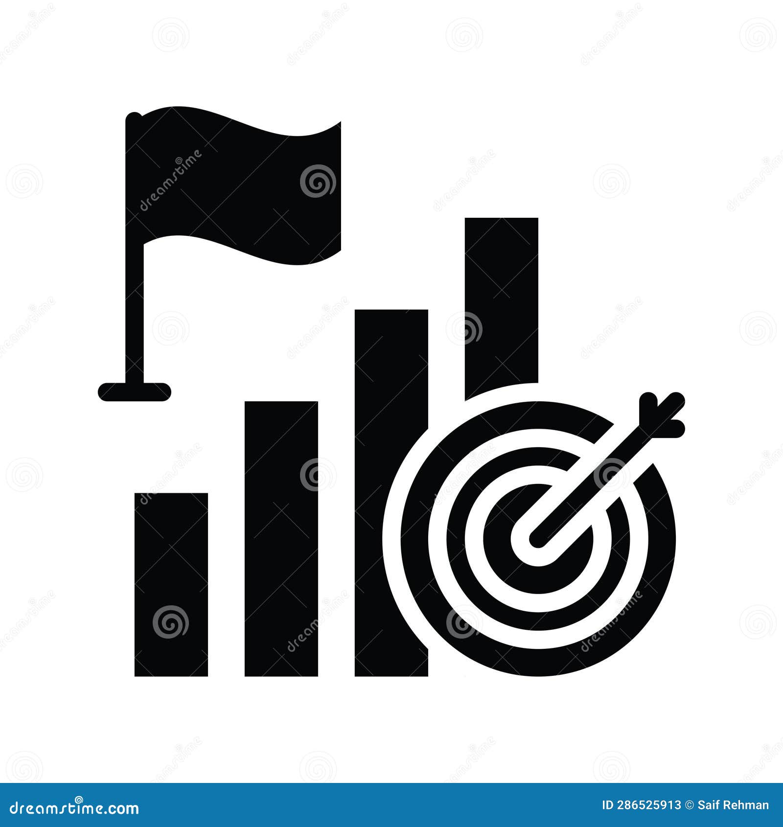 Goals Vector Solid Icon Style Illustration. EPS 10 File Stock Vector ...