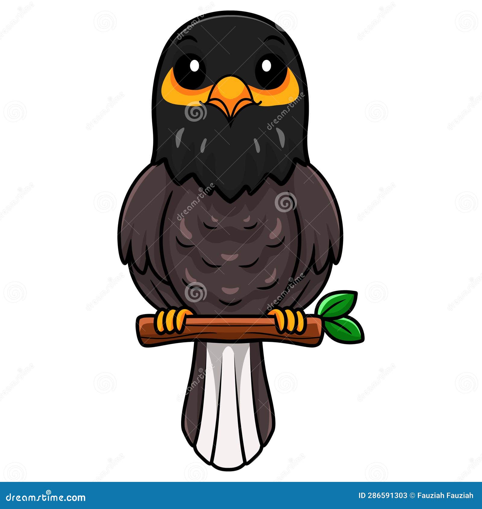 Cute Myna Bird Cartoon Flying Vector Illustration | CartoonDealer.com ...