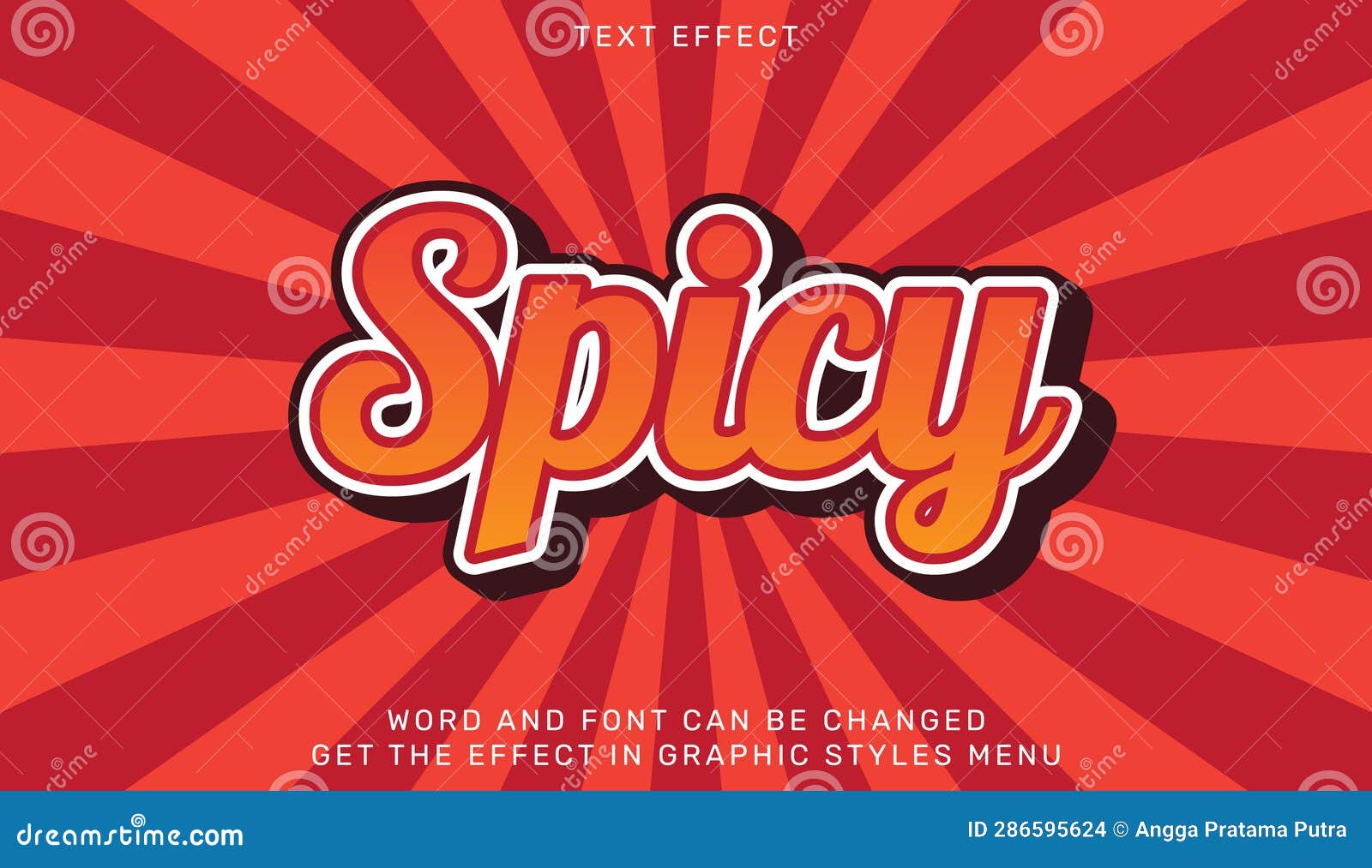 Spicy Text Effect Template in 3d Design Stock Vector - Illustration of ...