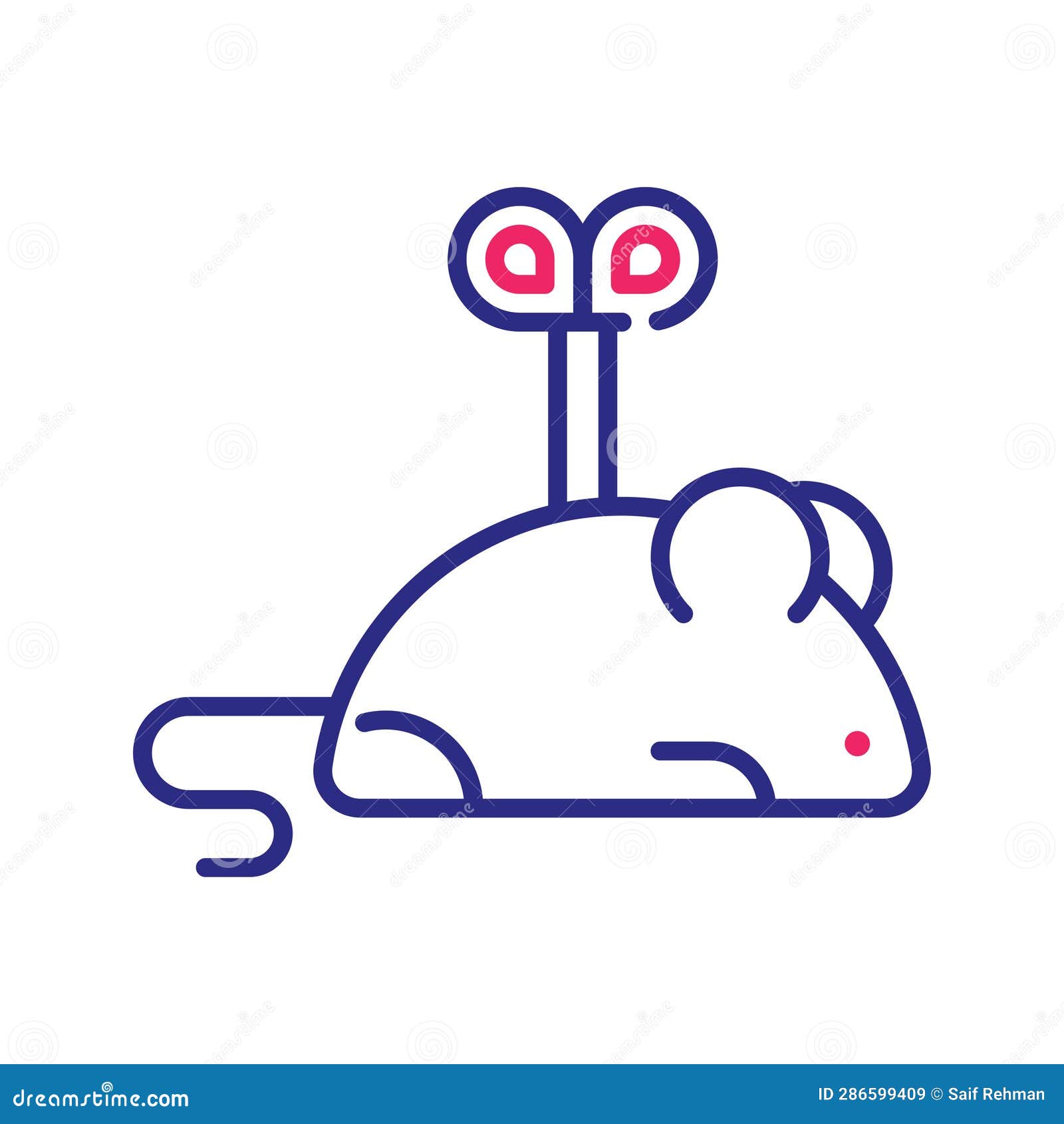 Mouse Toy Vector 2 Color Line Icon Design Illustration. Veterinary ...