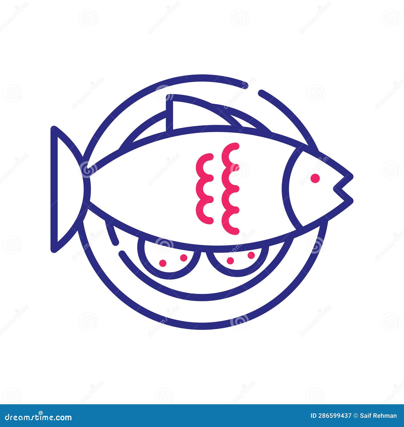 Fish Food Vector 2 Color Line Icon Design Illustration. Veterinary ...