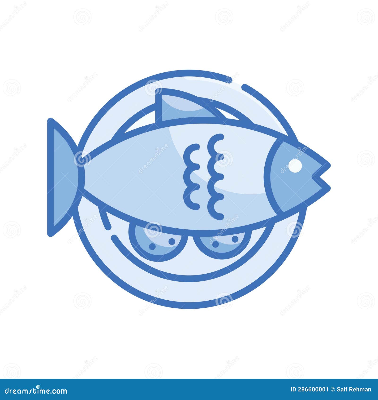 Fish Food Vector Blue Series Icon Design Illustration. Veterinary ...