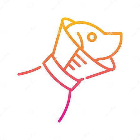 Elizabethan Collar Vector Gradient Icon Design Illustration. Veterinary Symbol on White ...