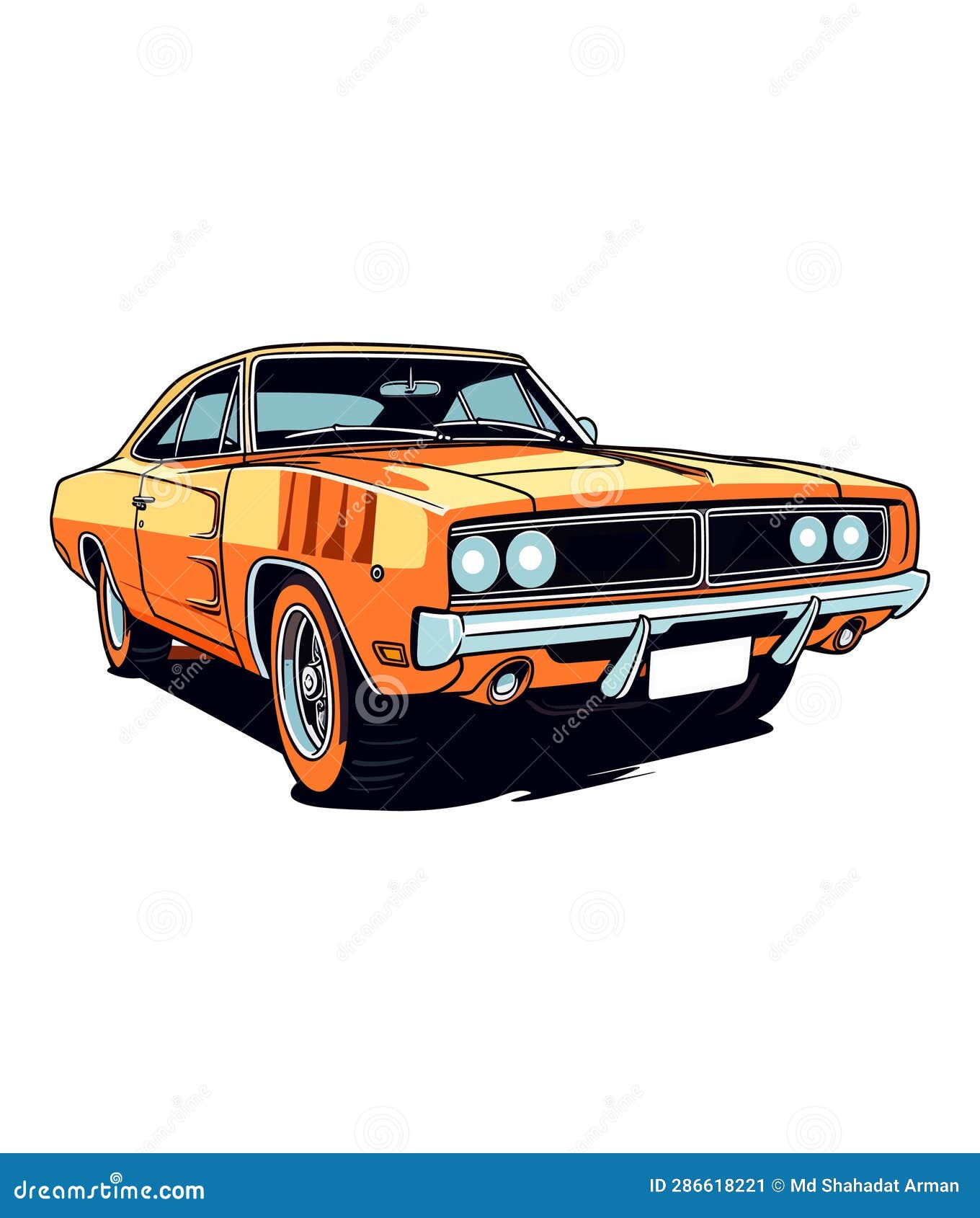 Classic American Car Style. Vintage Vehicle Vector Illustration ...