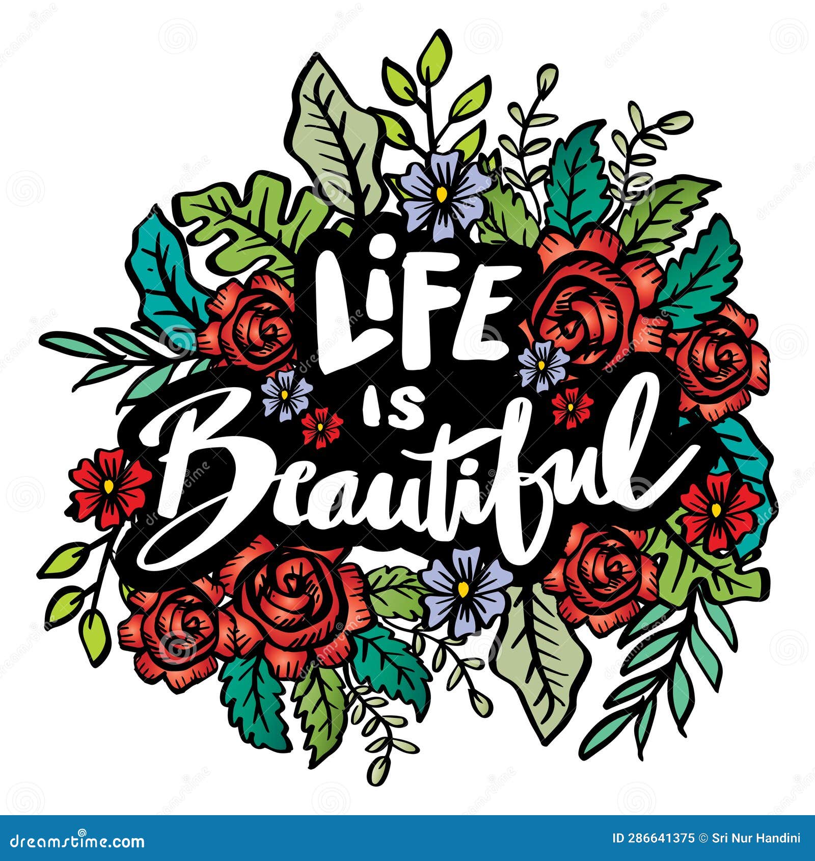 Life is Beautiful, Hand Lettering. Stock Illustration - Illustration of ...