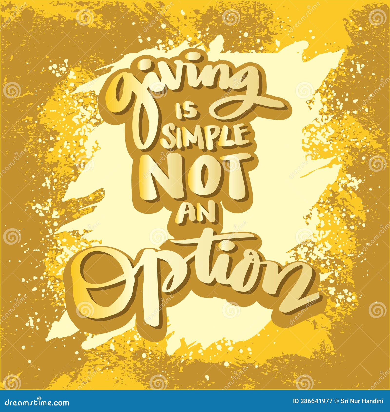 Giving is Simple Not an Option. Hand Lettering Stock Illustration ...