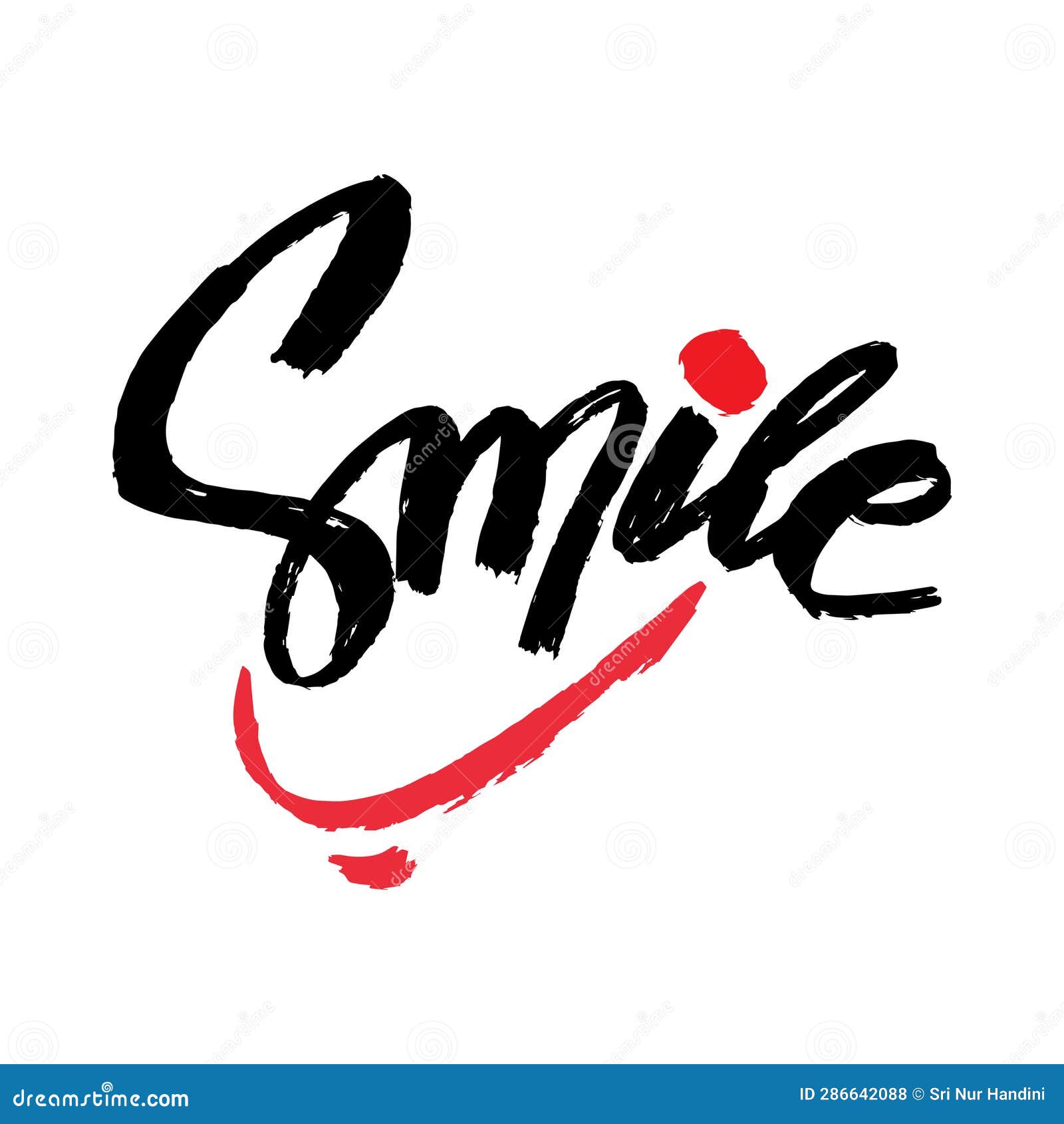 Smile, hand lettering. stock vector. Illustration of concept - 286642088
