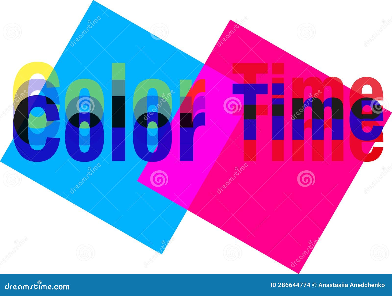 Color Lettering with Riso Effect Stock Illustration - Illustration of ...