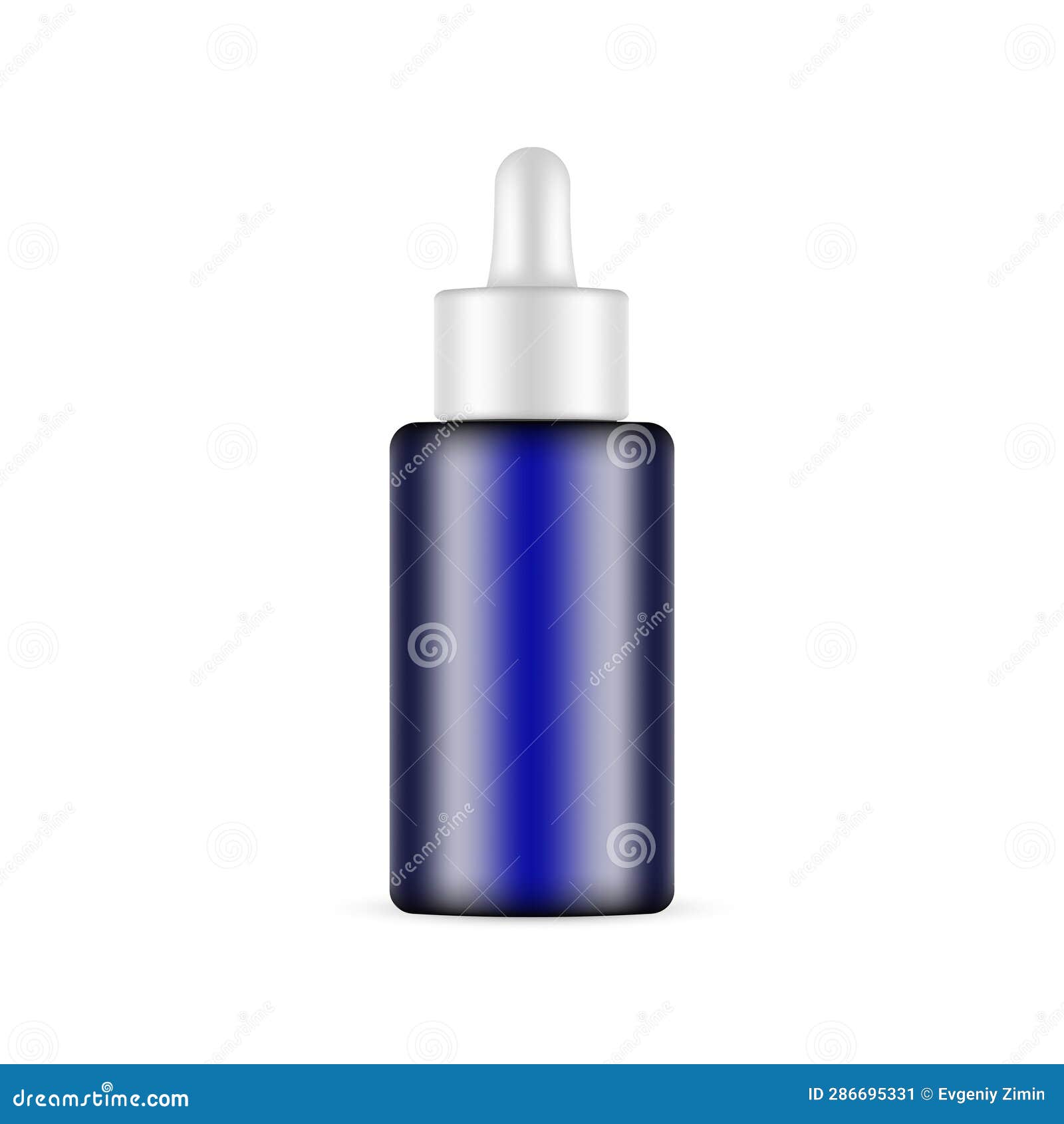 Blue Dropper Bottle Mockup, Isolated on White Background Stock ...