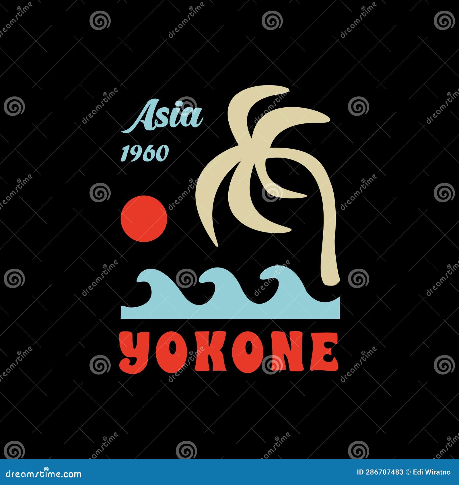 Illustration Design on the Beach in Japanese Cartoon Style Stock ...