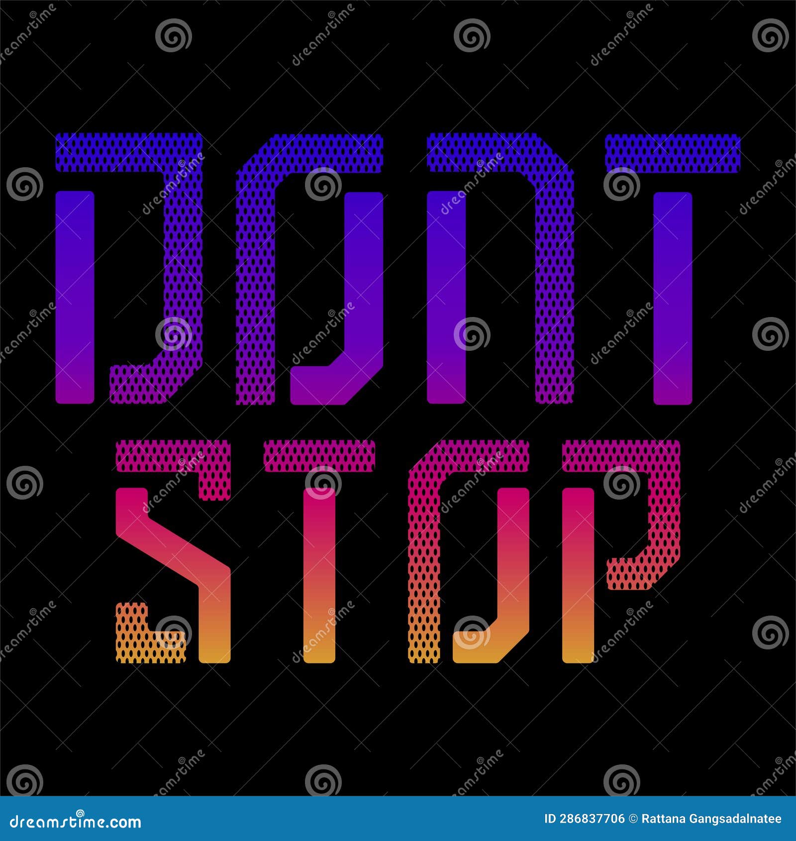 Don T Stop Lettering Gradient Colorful Abartact Stock Illustration - Illustration of girls ...