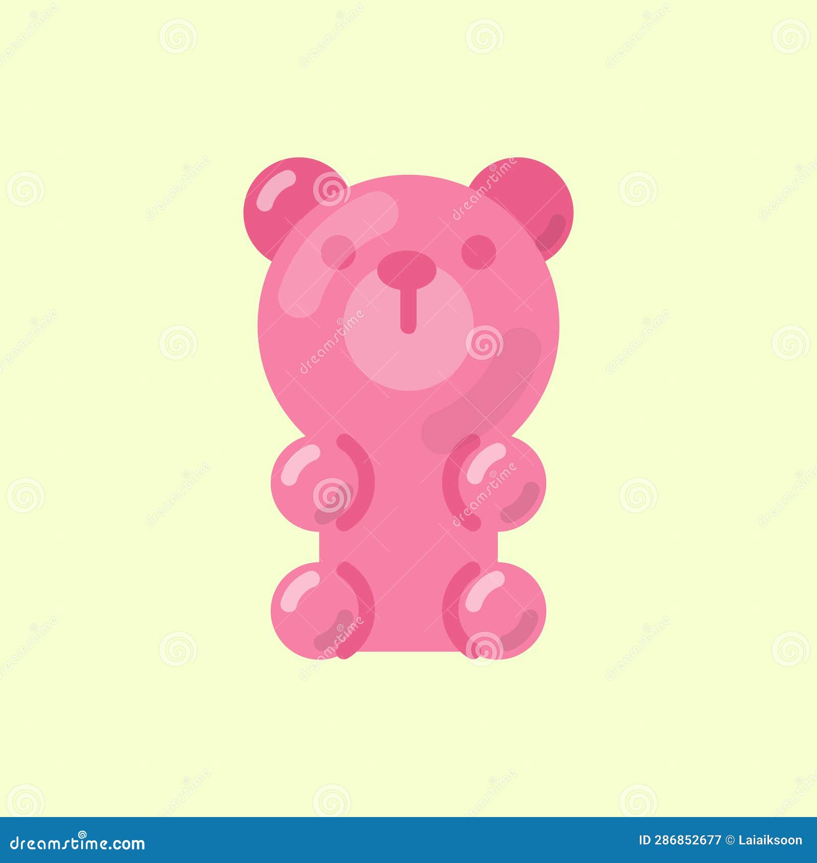 Pink gummy bear candy icon stock vector. Illustration of stick - 286852677