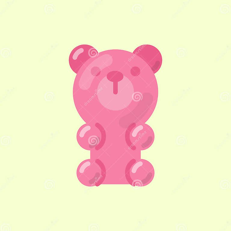 Pink gummy bear candy icon stock vector. Illustration of stick - 286852677