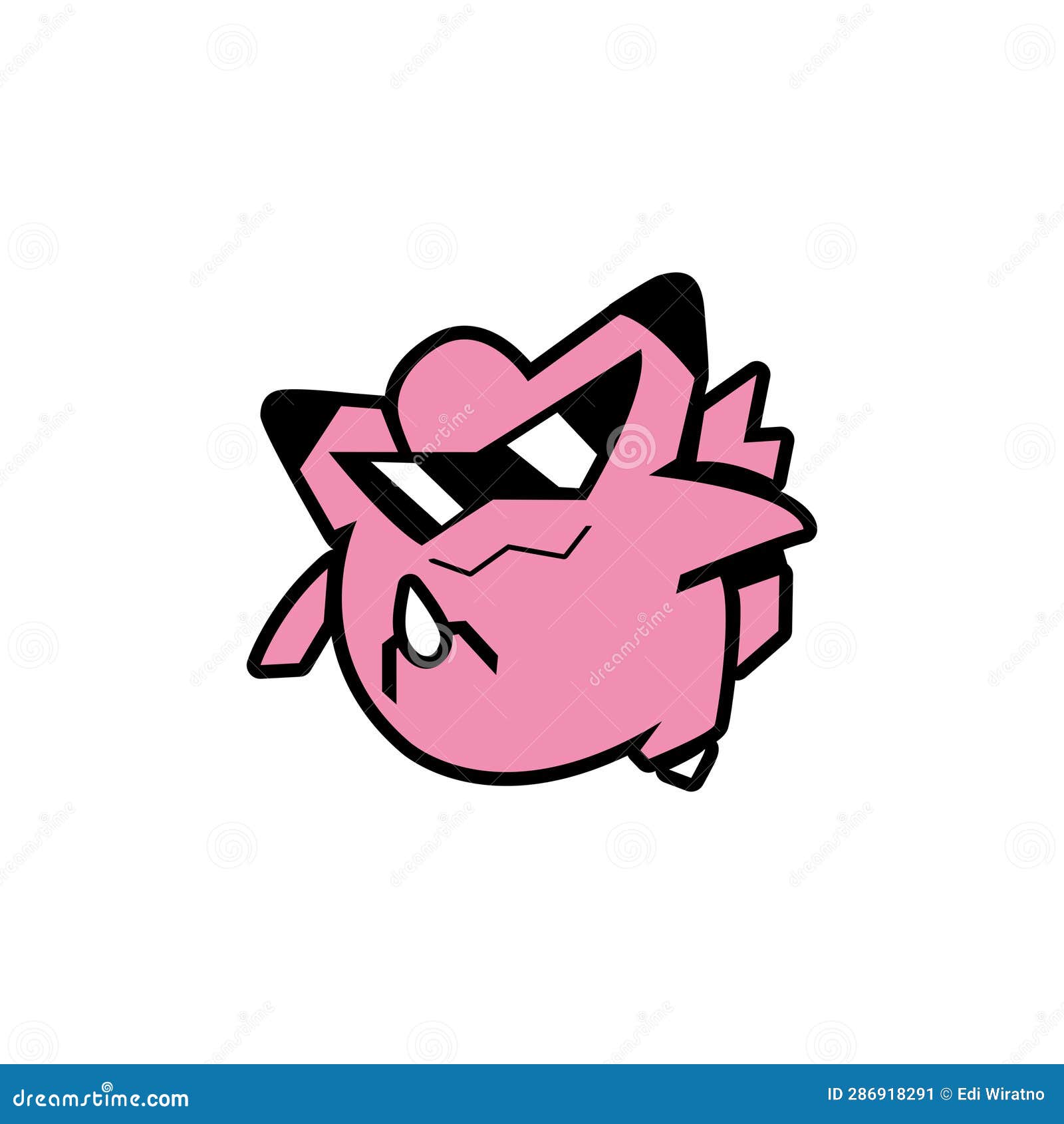 Vector Comic Pokemon Cartoon Character with Stylized Wearing Glasses ...