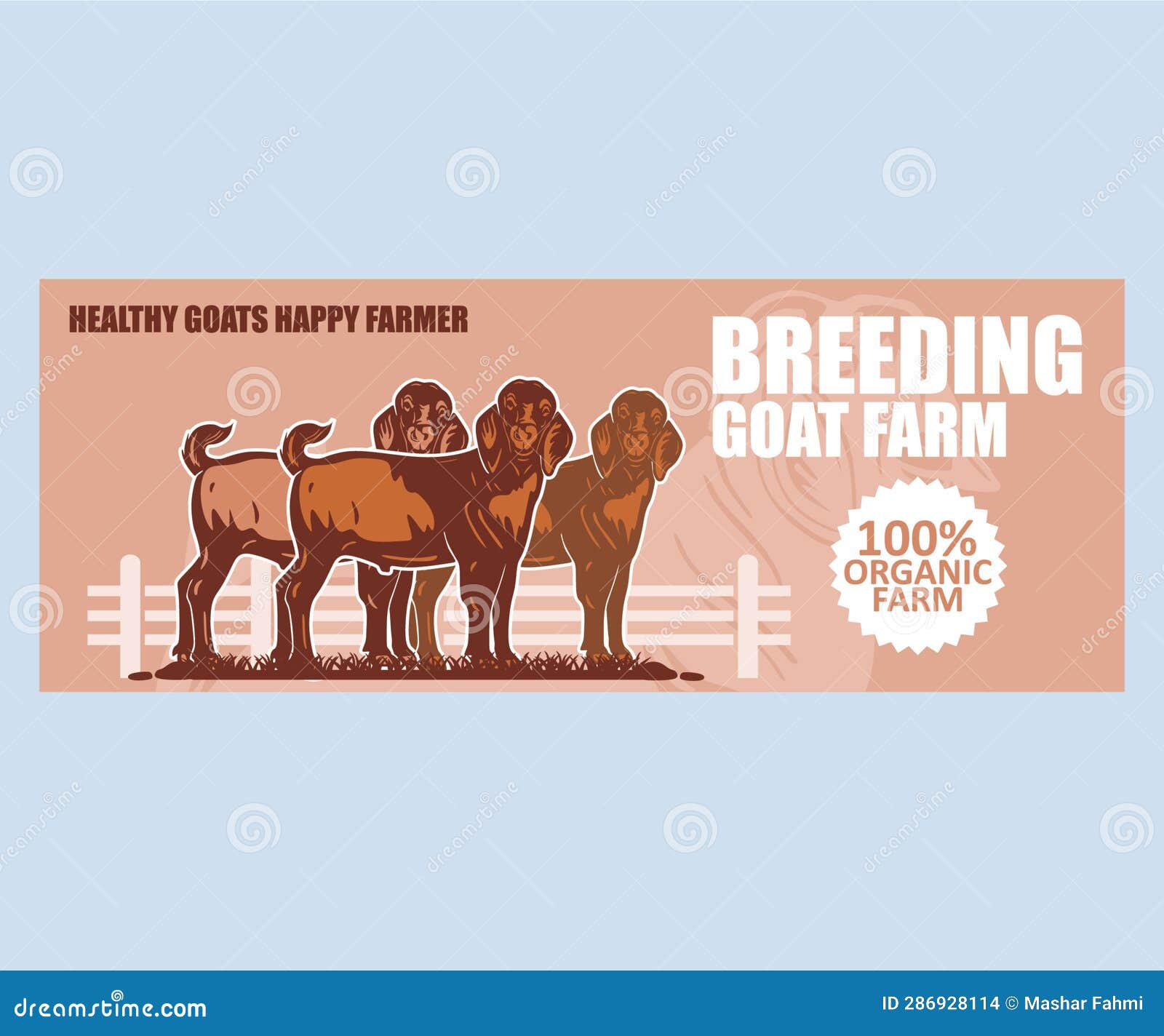 BREEDING GOAT FARM COMPANY BANNER Stock Illustration - Illustration of ...