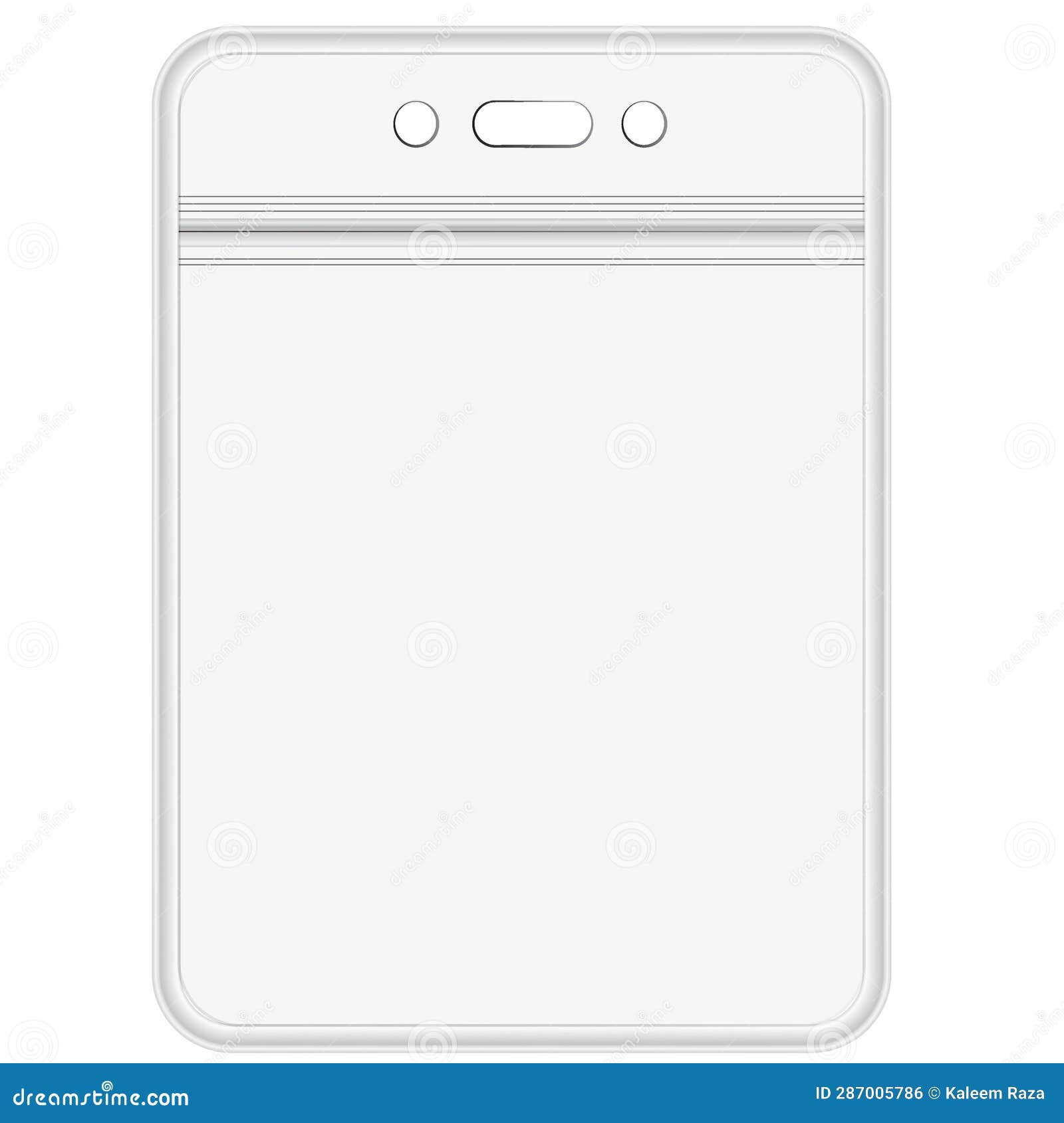 Empty Id Card Case Template Vertical Shape Stock Vector - Illustration ...