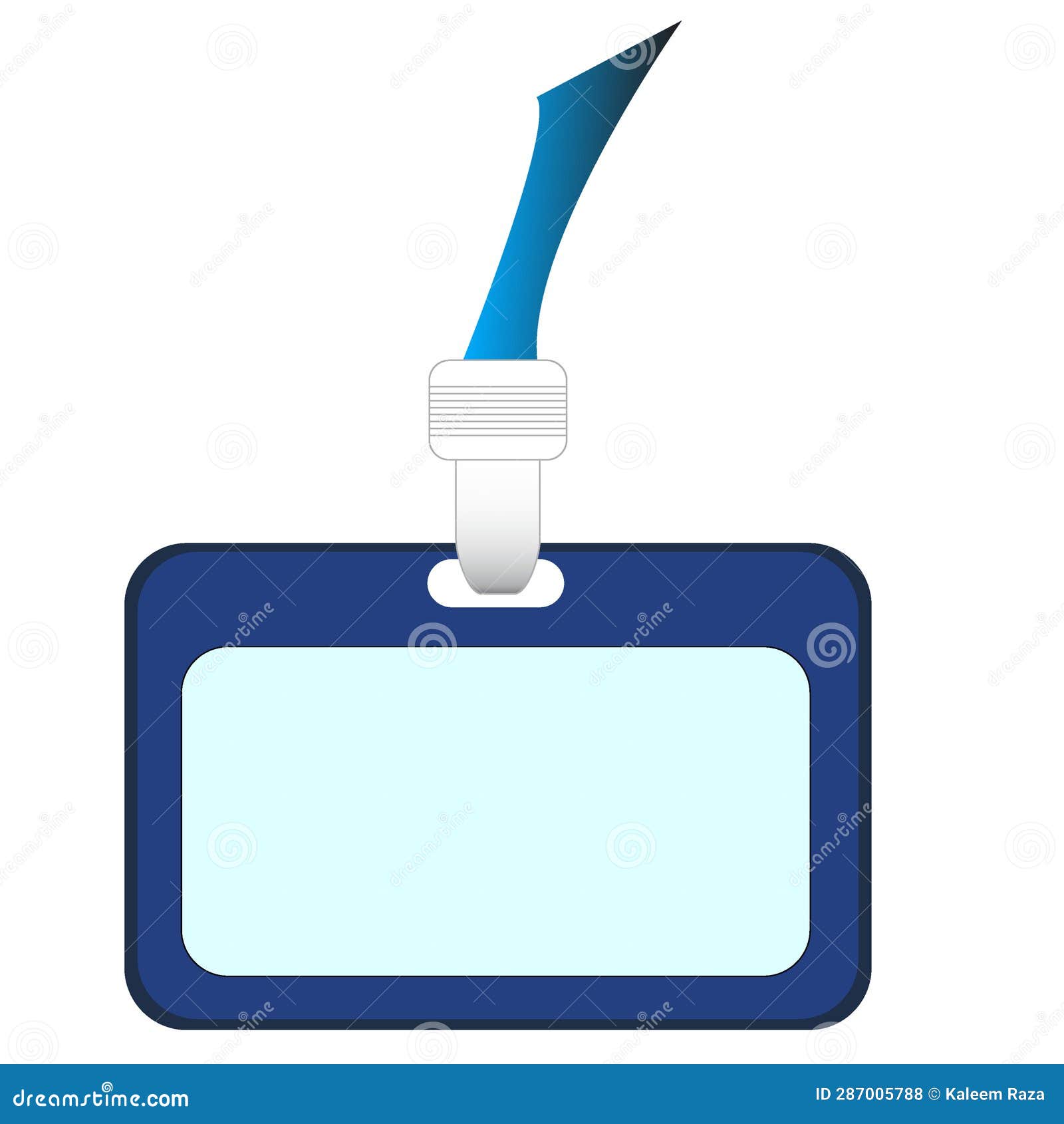 Id Card Case Horizontal Blue Color with Ribbon Stock Vector ...