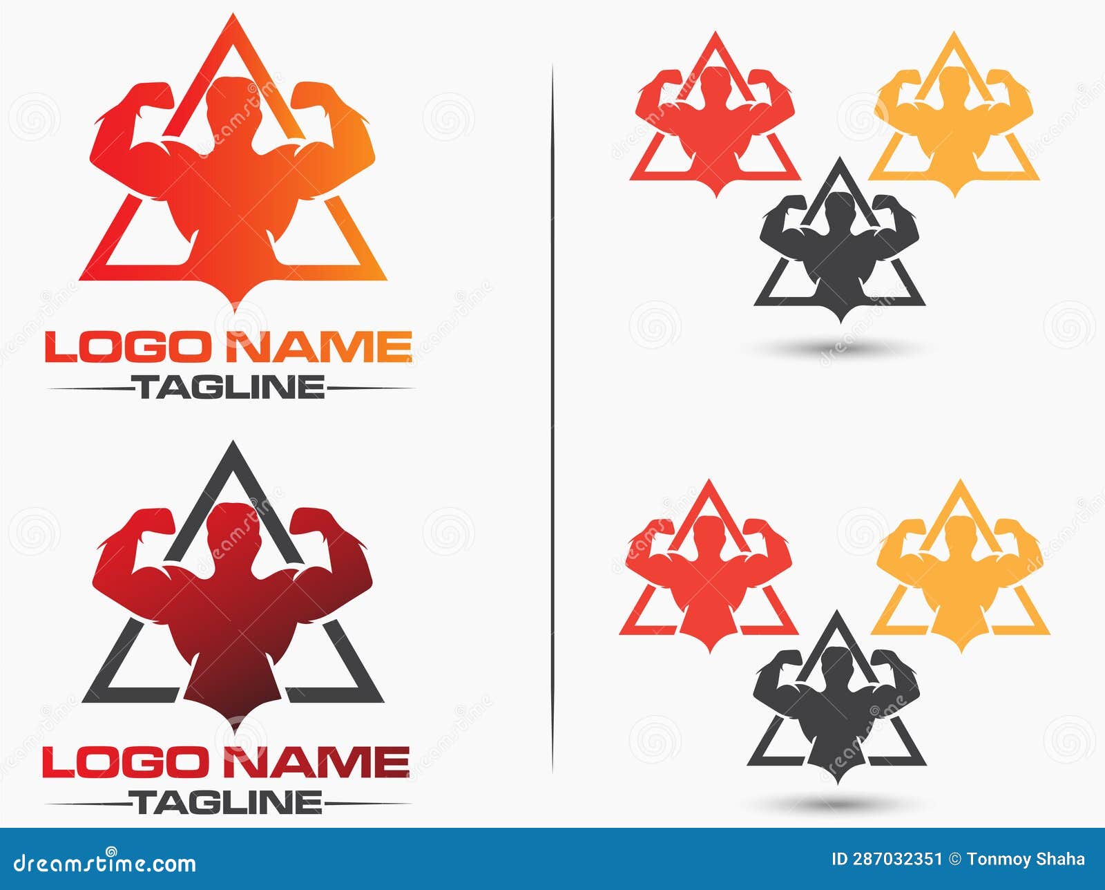 Bodybuilder Logo. Physical Exercise. Gym Logo. Fitness Center. Power ...