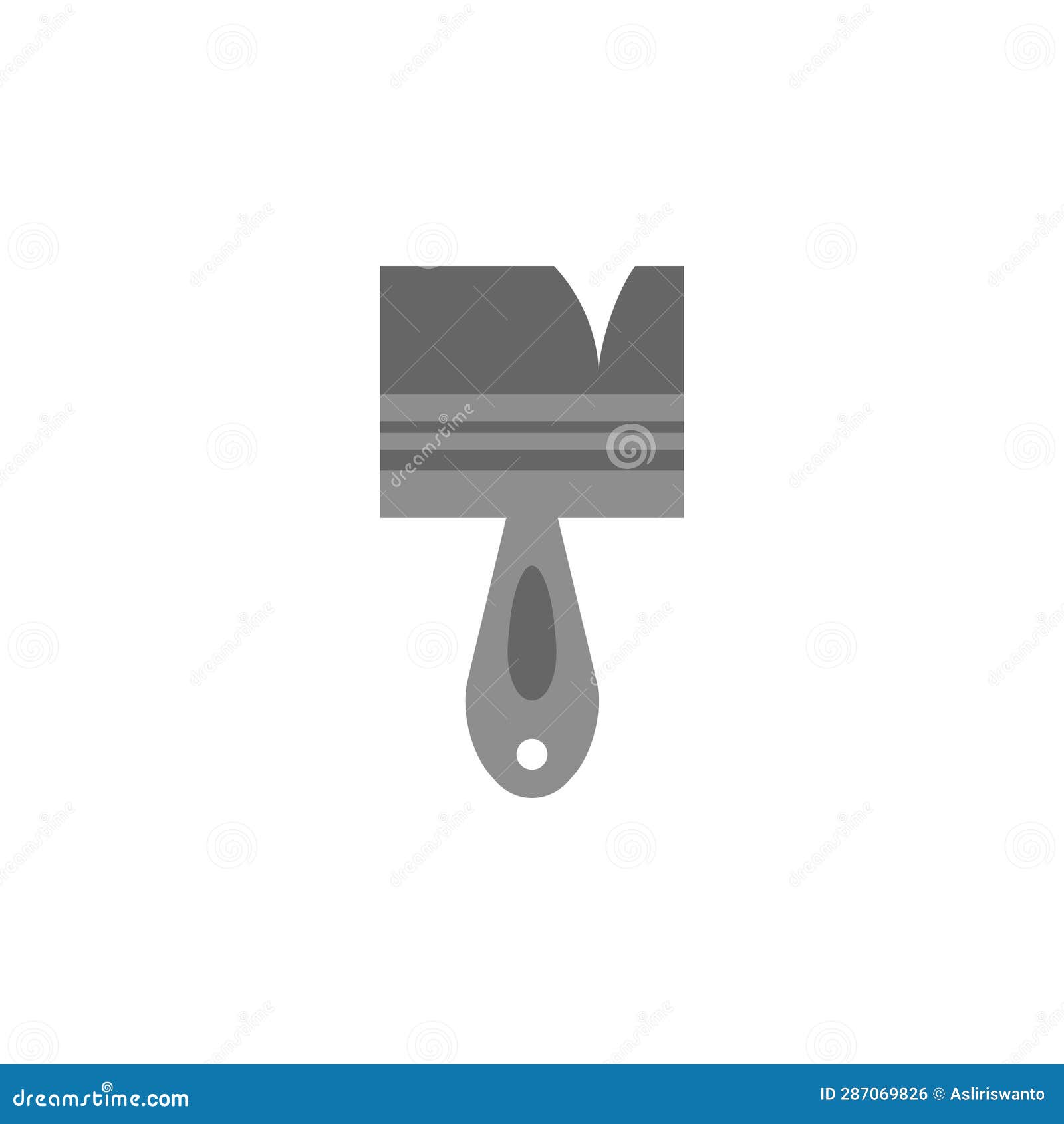 Paint Brush Icon. Flat, Simple and Grey Stock Vector - Illustration of ...