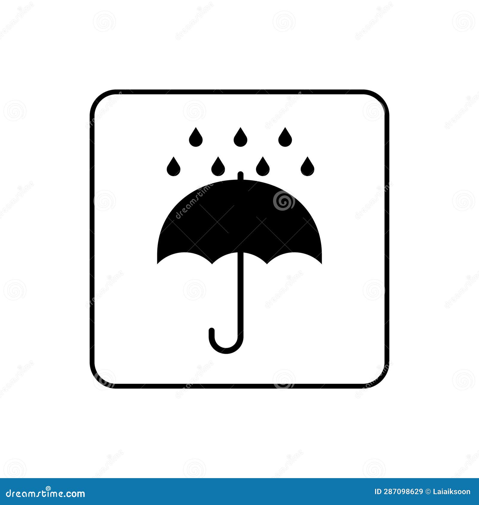 Keep Dry Umbrella Symbol Warning Sign. Packaging Symbol Sticker For ...