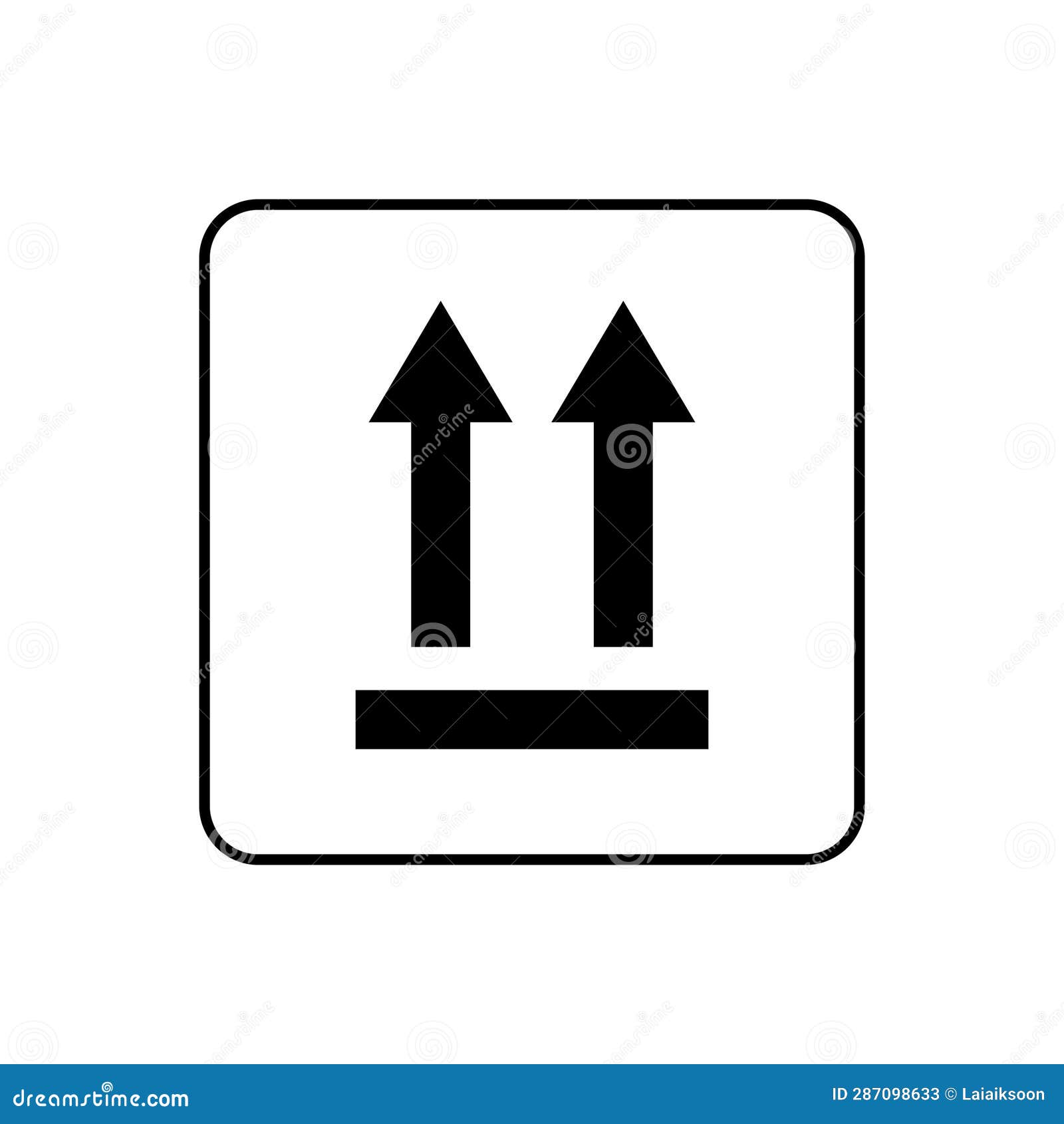 Two Side Up Arrows Symbol Warning Sign. Packaging Symbol Sticker for ...