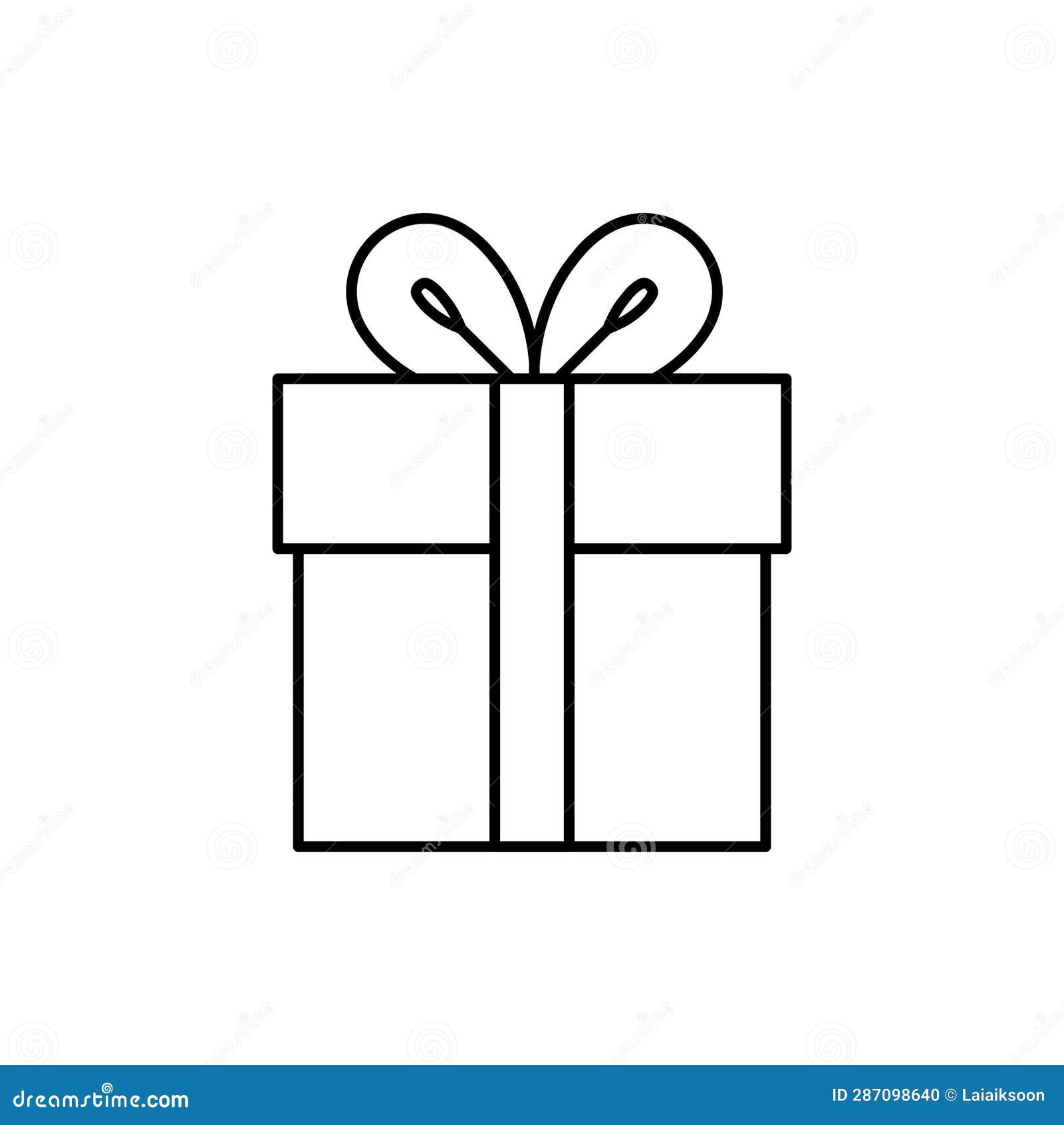 Gift Box Line Icon. Birthday Present Icon Isolated on White Background ...