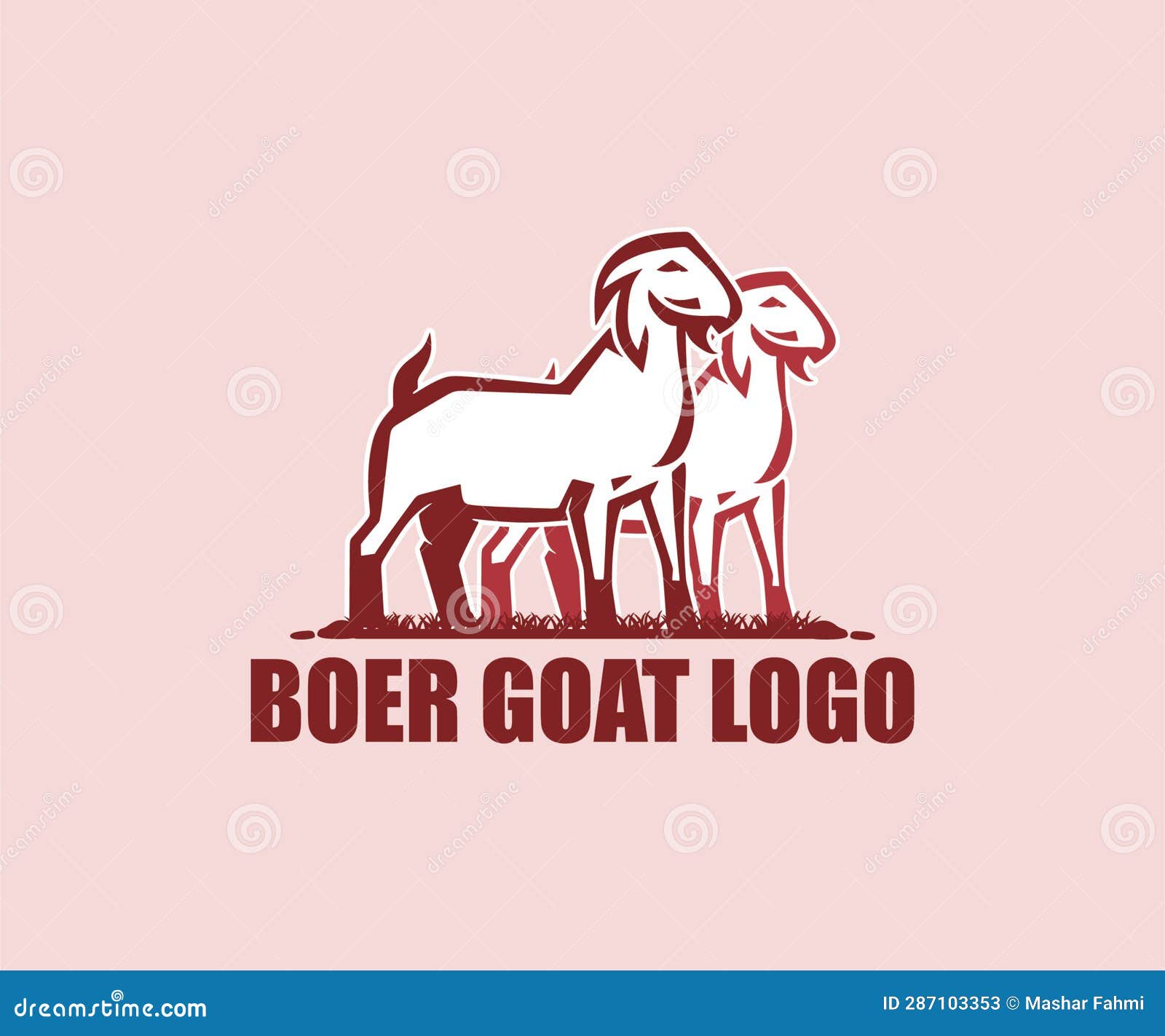 BOER GOAT STANDING at ORGANIC FARM Stock Vector - Illustration of icons ...