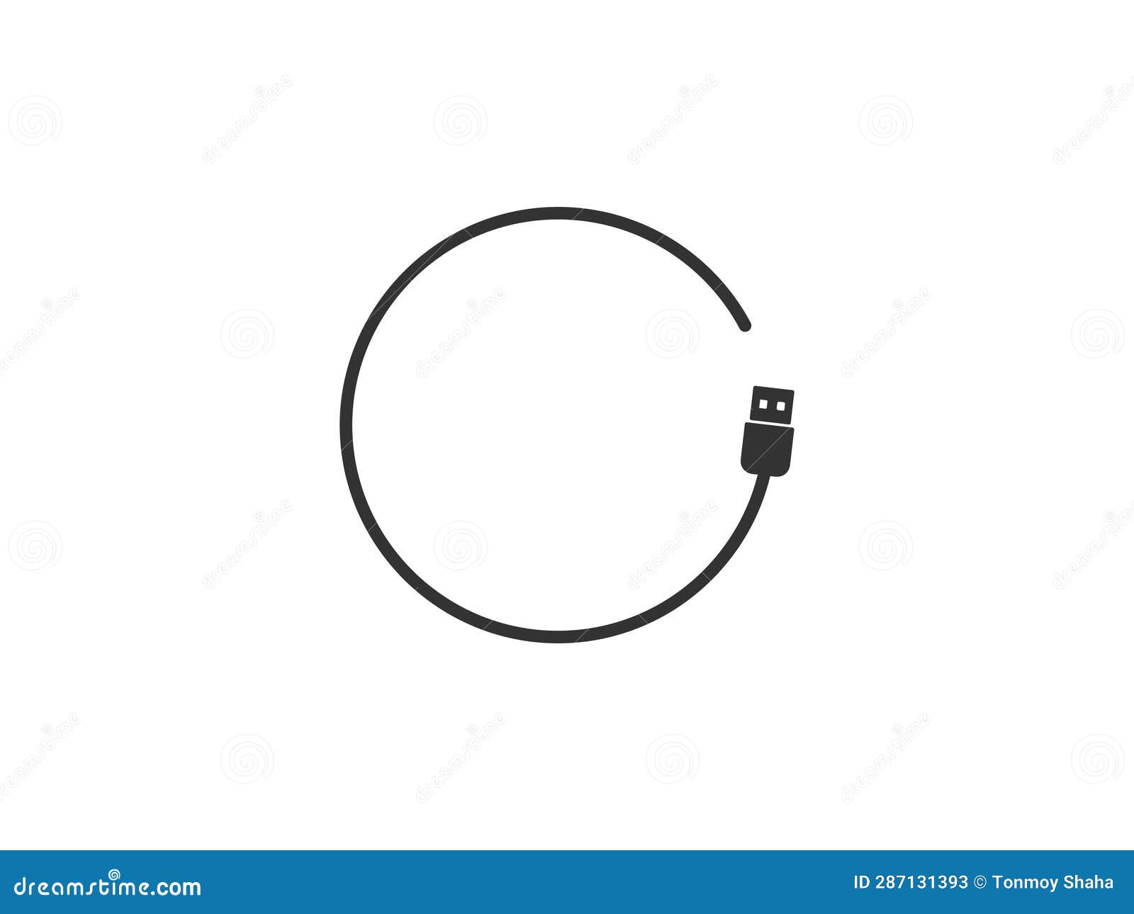 Circle USB Cable Vector Icon. USB Logo. USB Cable Vector Stock ...