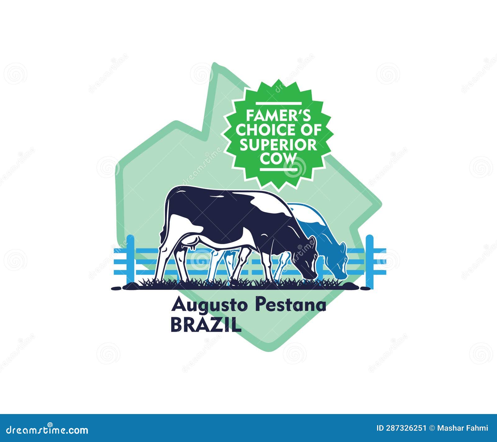 DAIRY MILK CATTLE FARM and AUGUSTO PESTANA MAP Stock Illustration ...