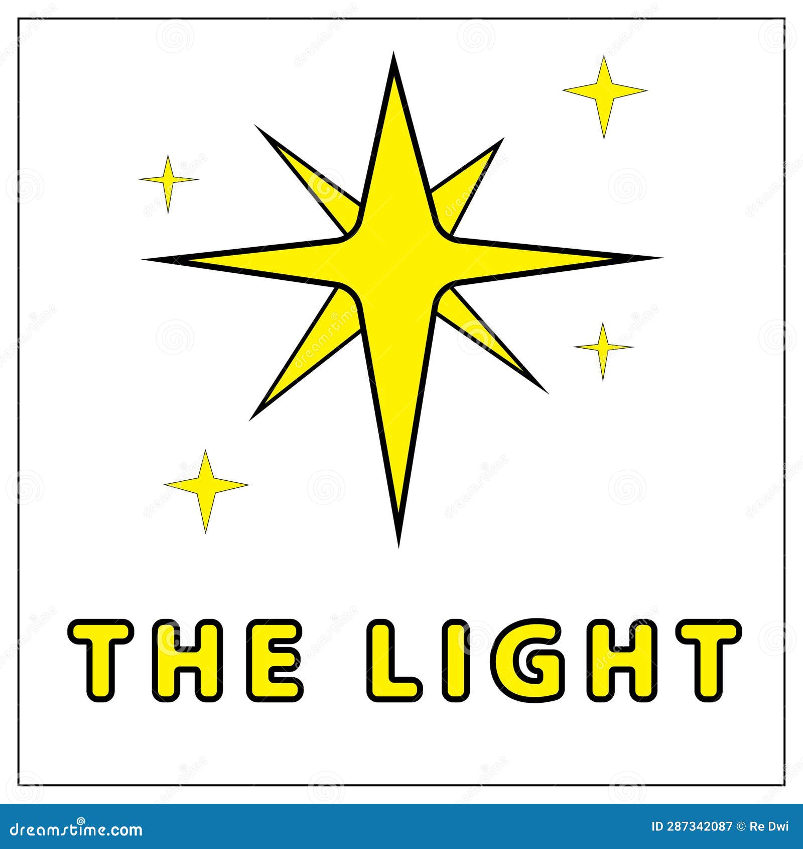 The Light Logo Illustration Vector Design with Twinkling Light Yellow ...