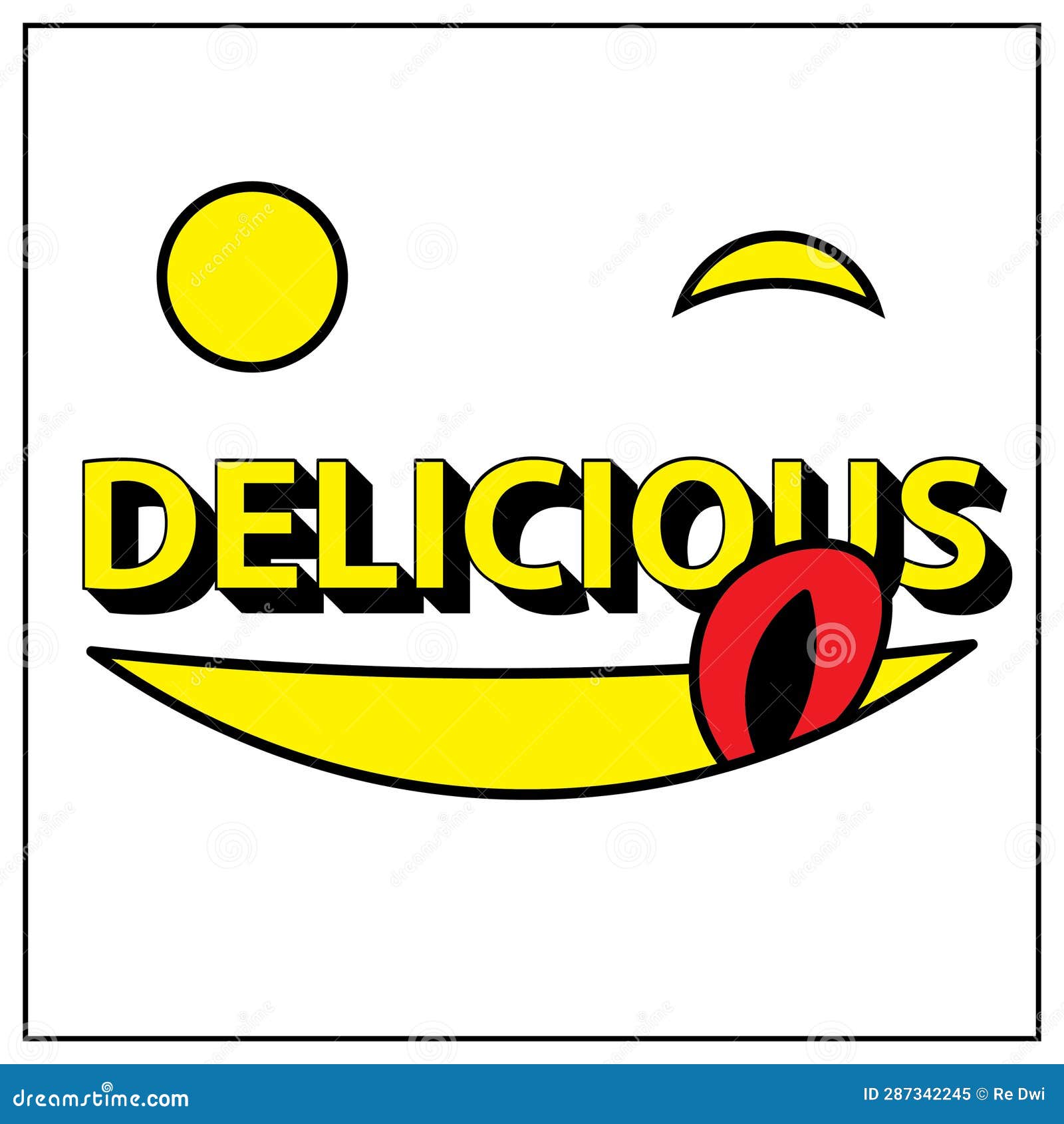 Delicious Illustration Vector Design with Happy Face. Stock Vector ...