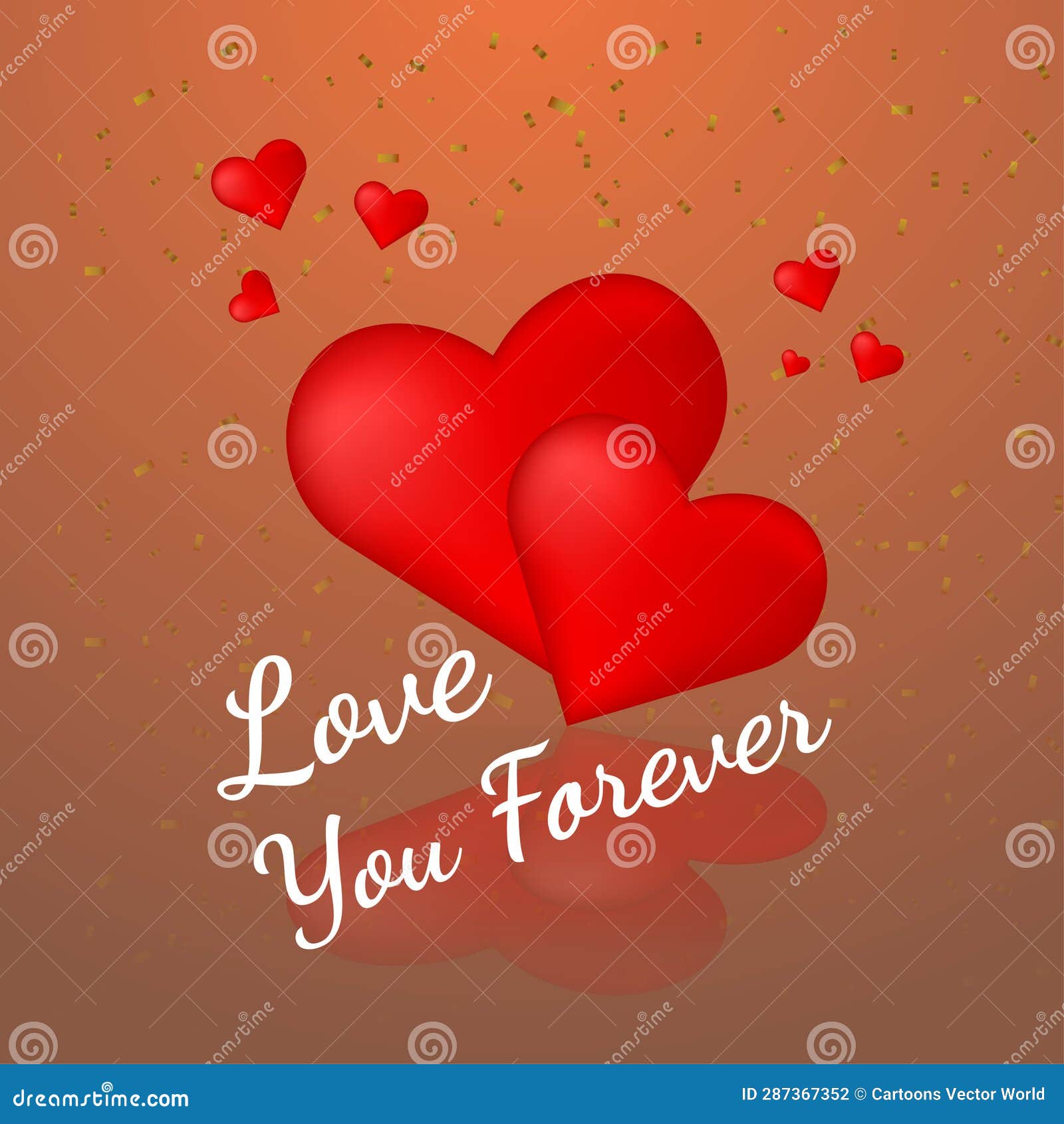 Love You Forever Heart Collection Social Media Post Design Stock Vector ...