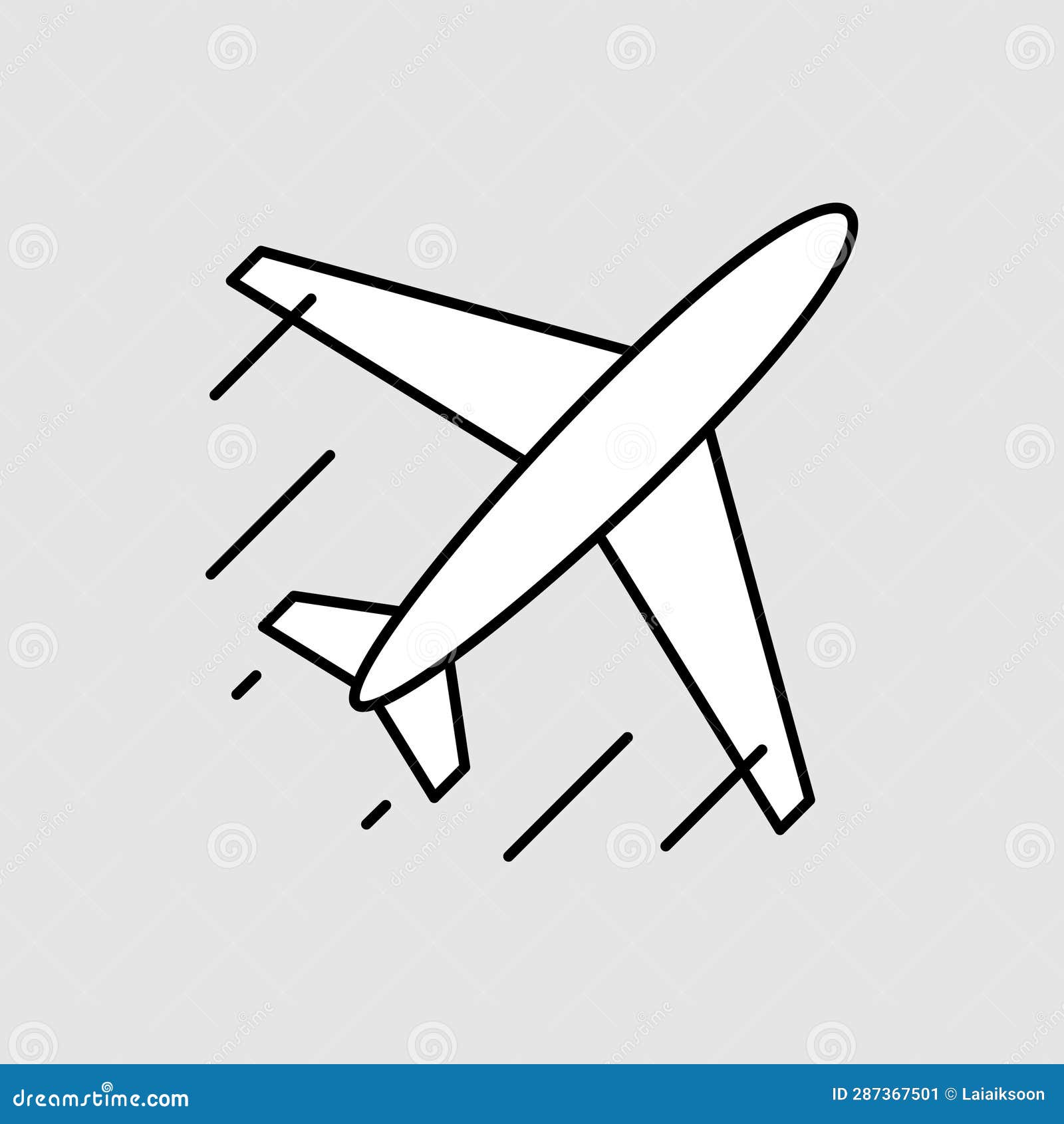 Flying Airplane Line Icon. Transportation Symbol. Vector Illustration ...