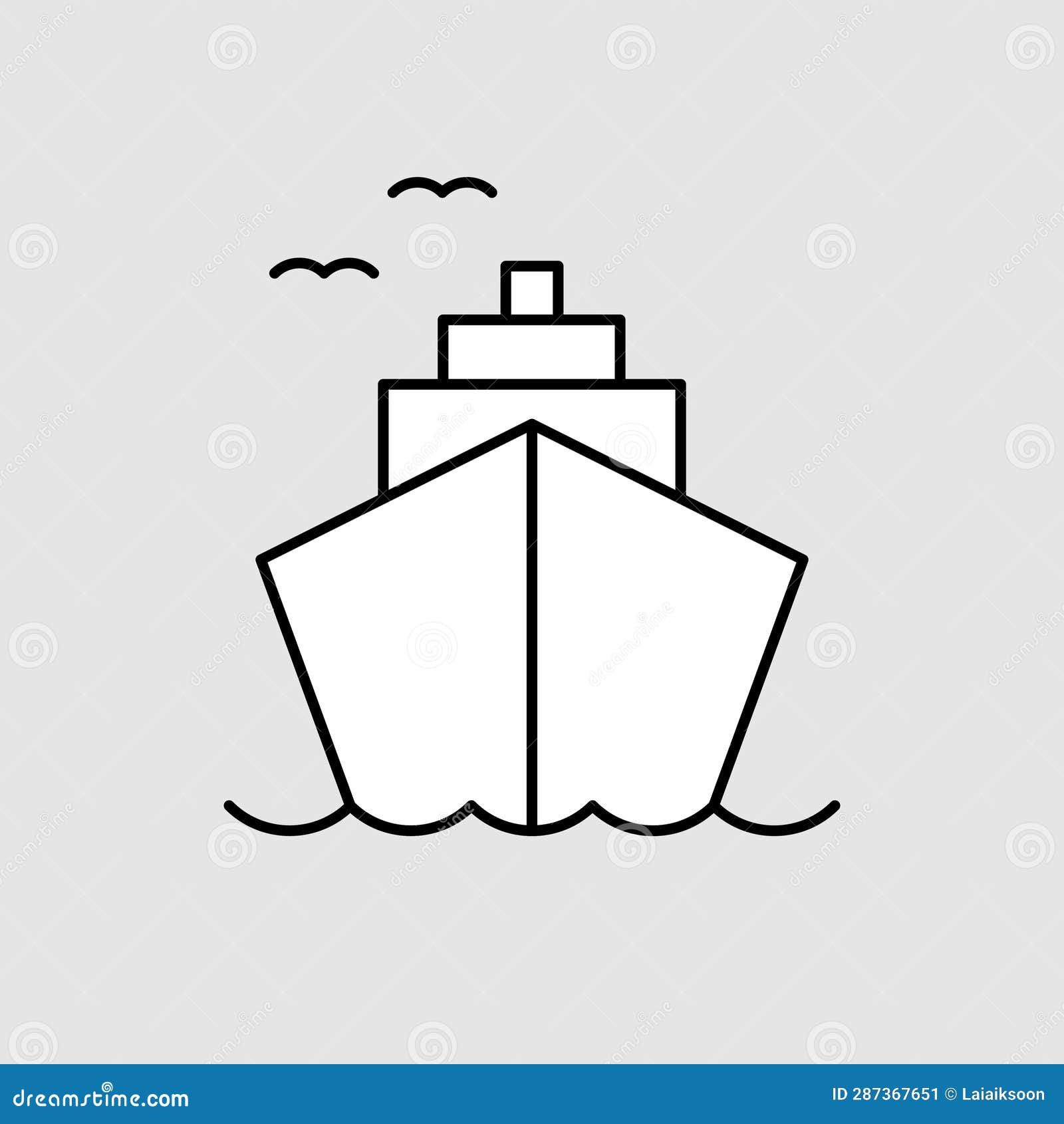Cruise, Ship Line Icon. Transportation Symbol. Vector Illustration ...