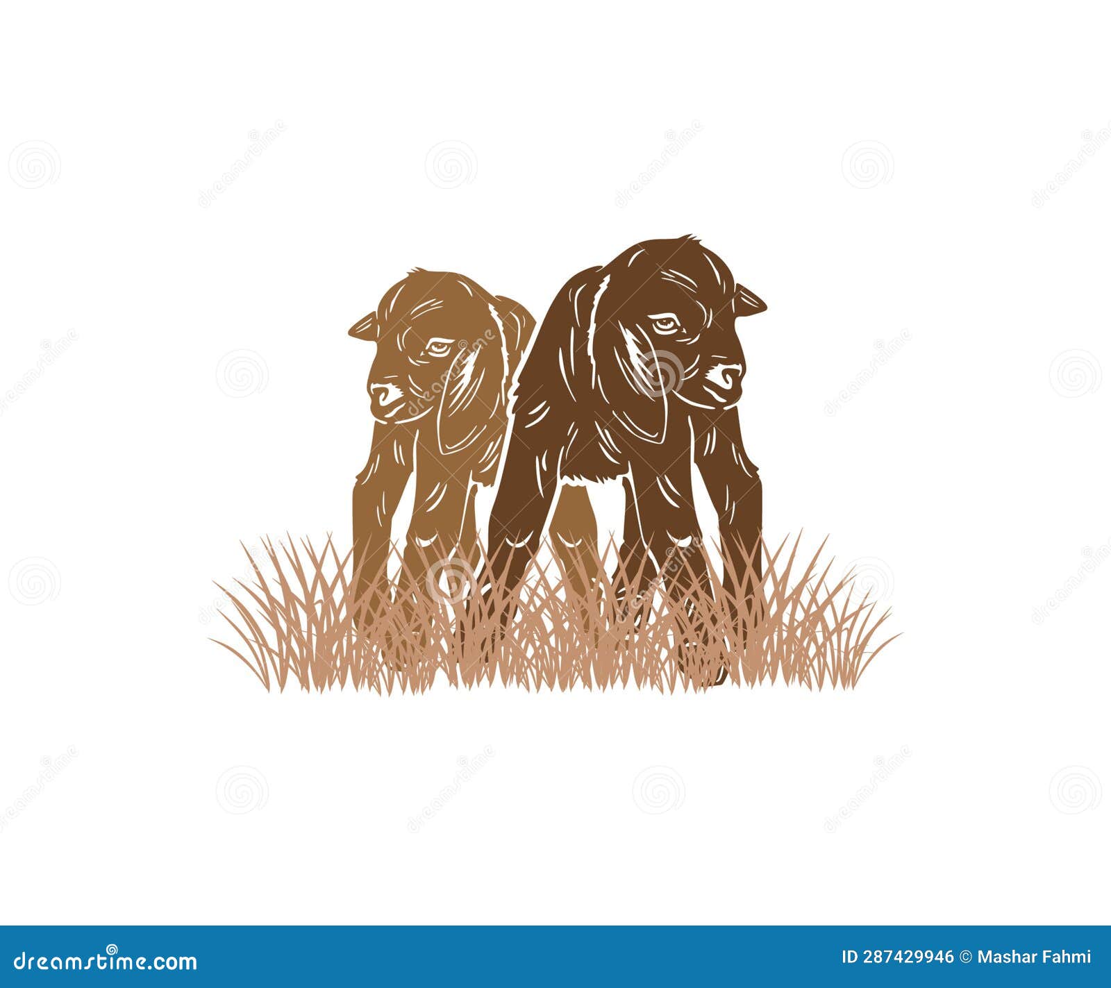 SMALL FUNNY KALAHARI GOATS PLAYING Stock Vector - Illustration of ...