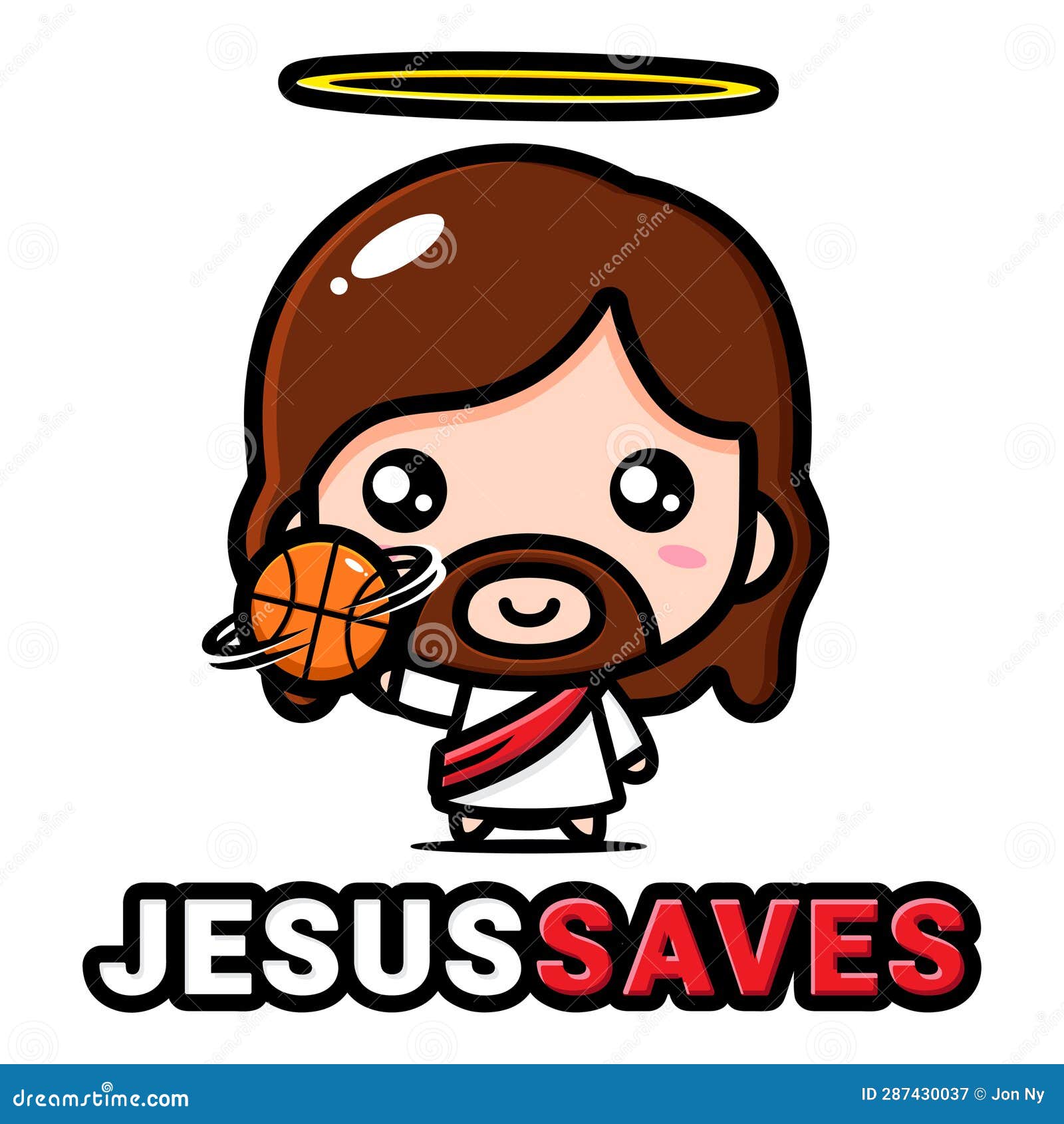 Cute Jesus Saves Basketball Design Stock Vector - Illustration of faith ...