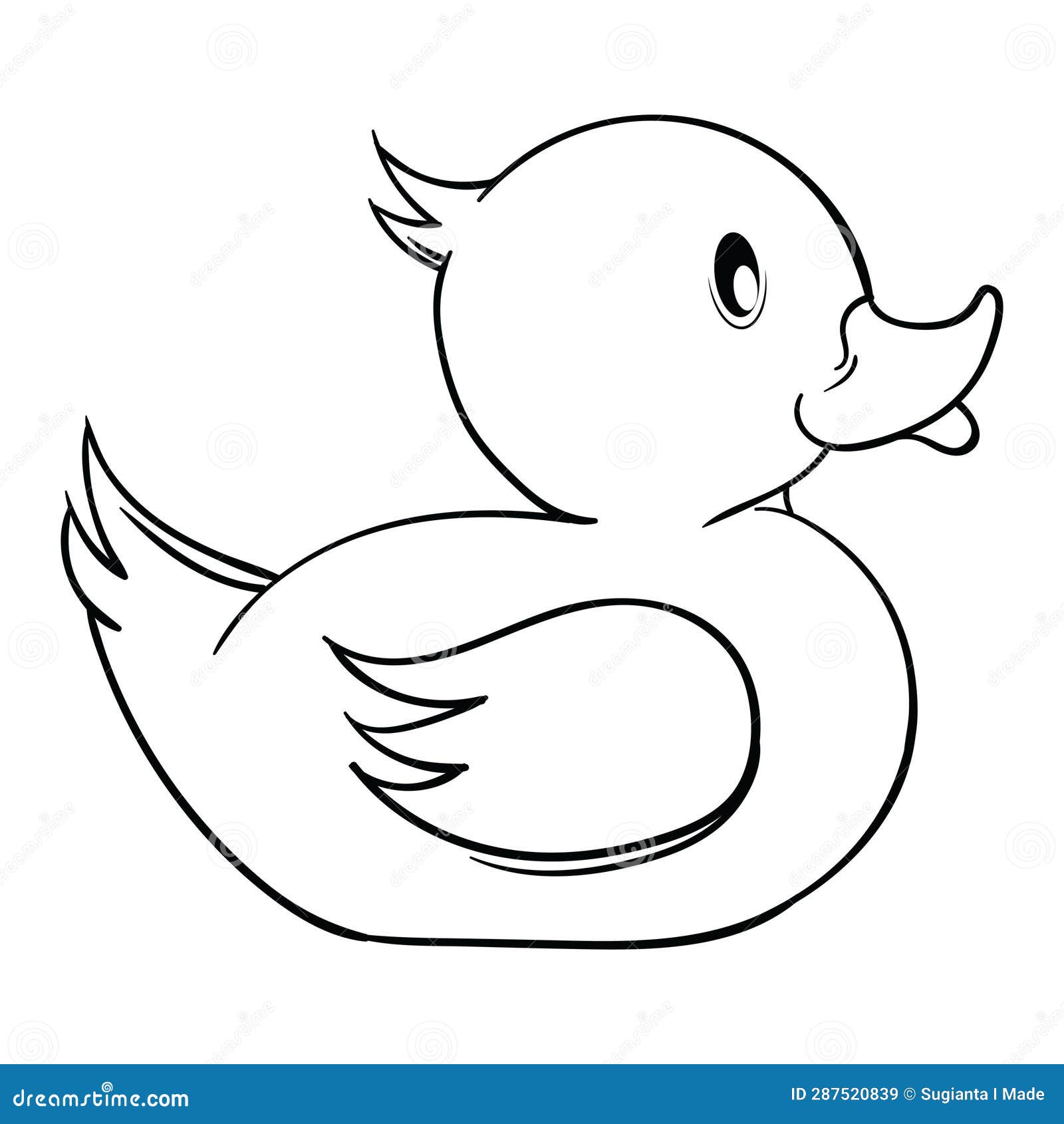 Hand Drawing Style Duck Toy Line Art Icon Vector Stock Vector ...