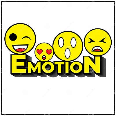 Emotion Text Illustration Vector Design with Various Expressions Icon ...