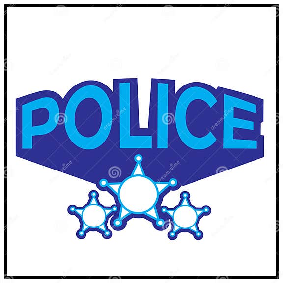 Police Logo Vector Design with Police Badge in Blue Color. Stock Vector ...