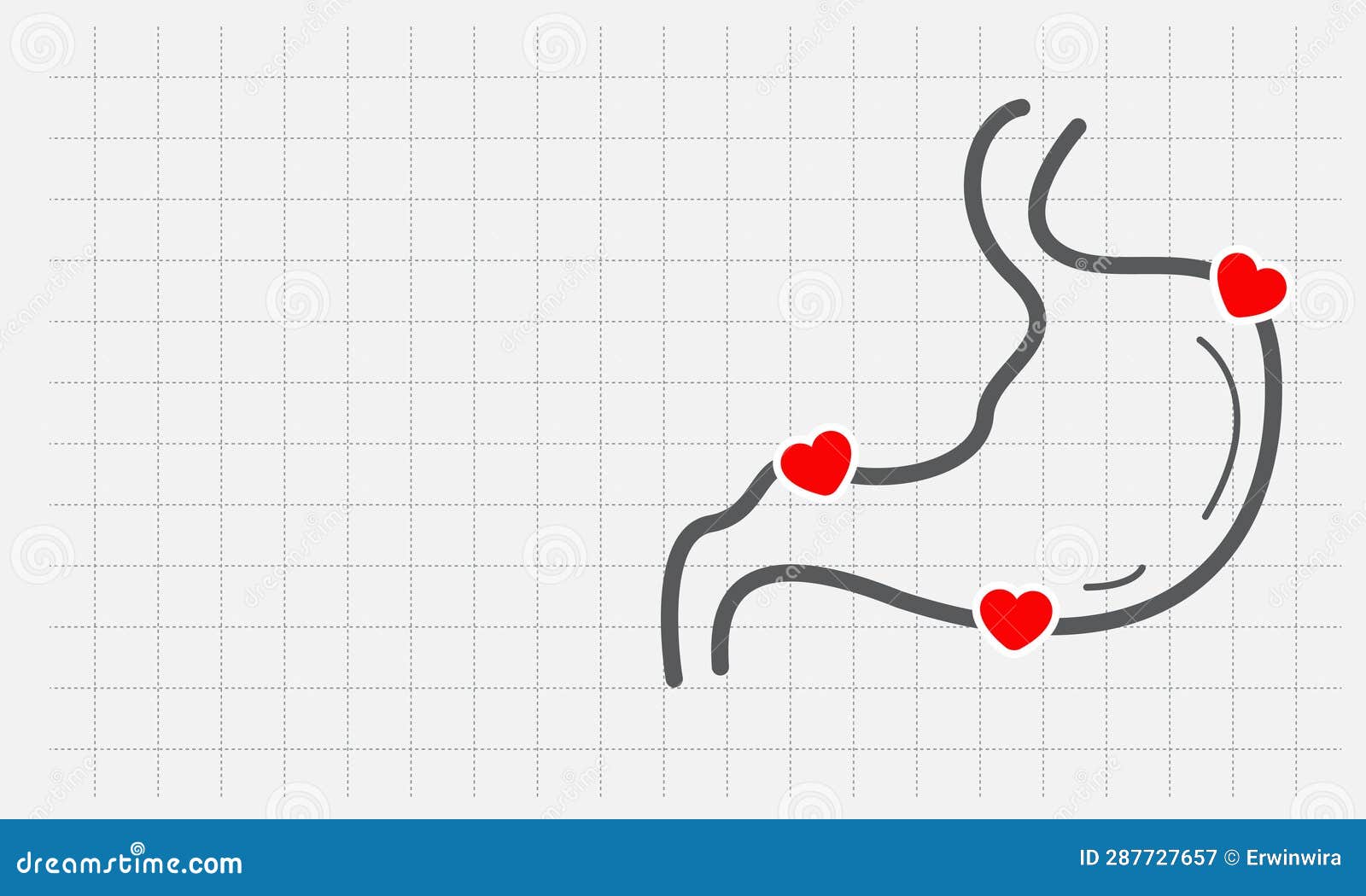 Healthy Stomach. Depicted With Stomach Outline And Love Symbol With ...