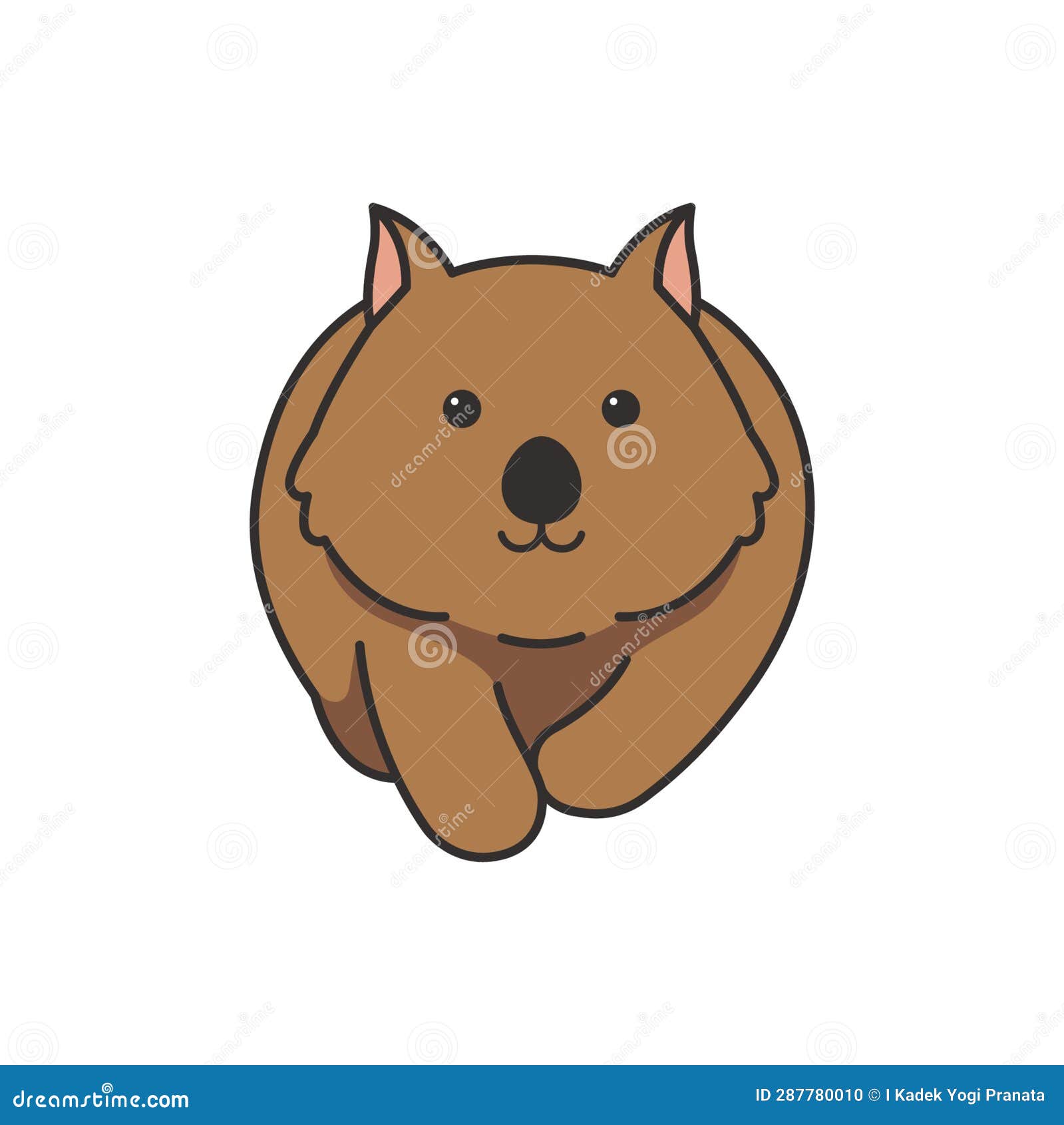 Cute Wombat. Adorable Herbivore Animal Character Cartoon Vector ...