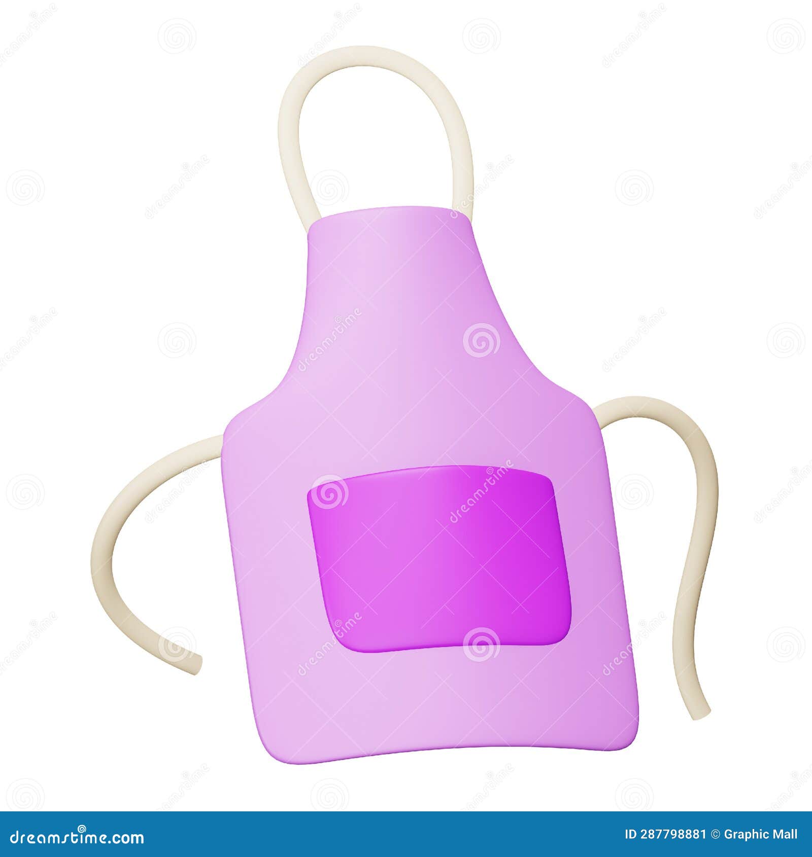 Apron 3d Rendering Isometric Icon. Stock Illustration - Illustration of ...