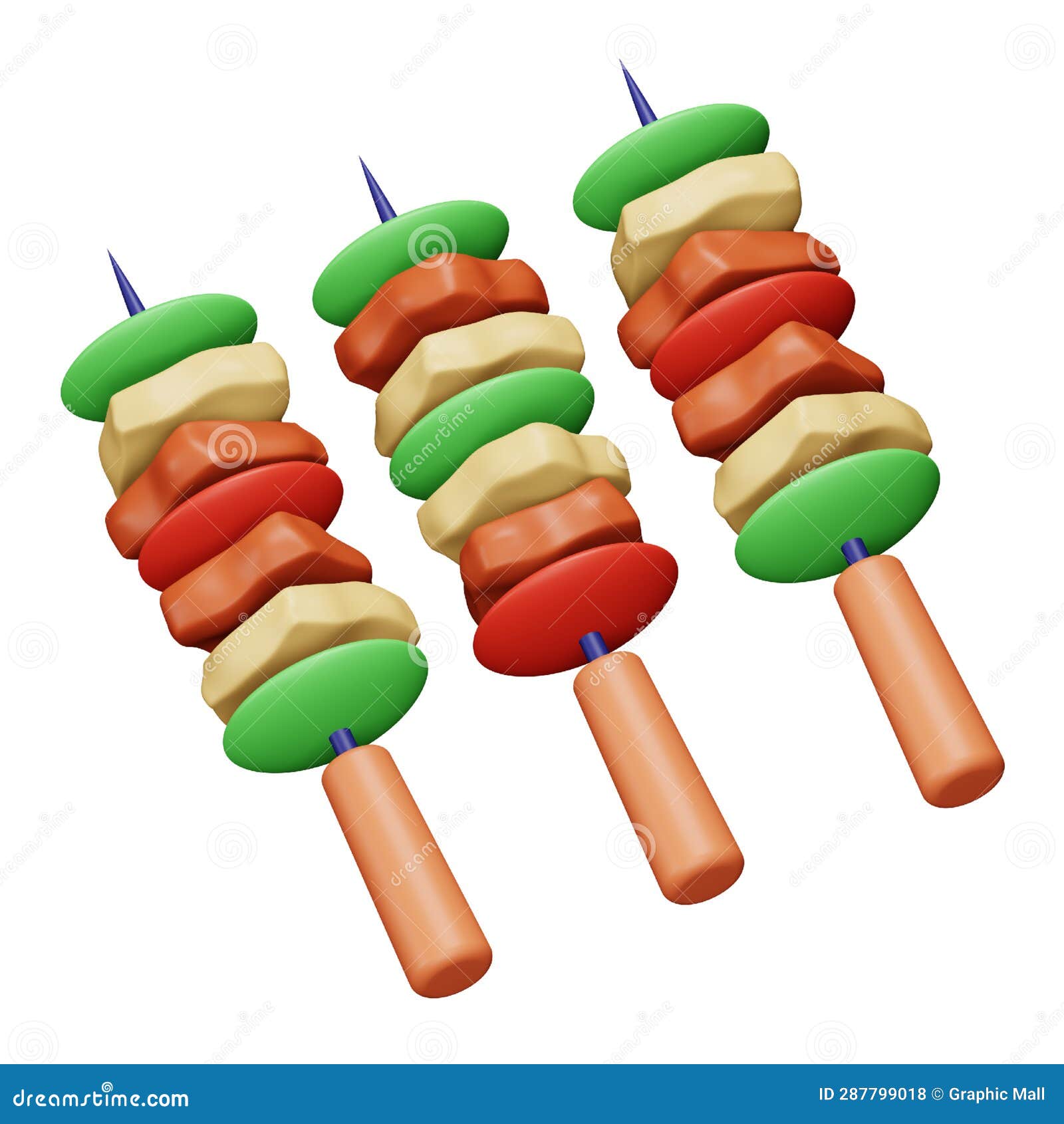 Barbeque Steak 3d Rendering Isometric Icon. Stock Illustration ...